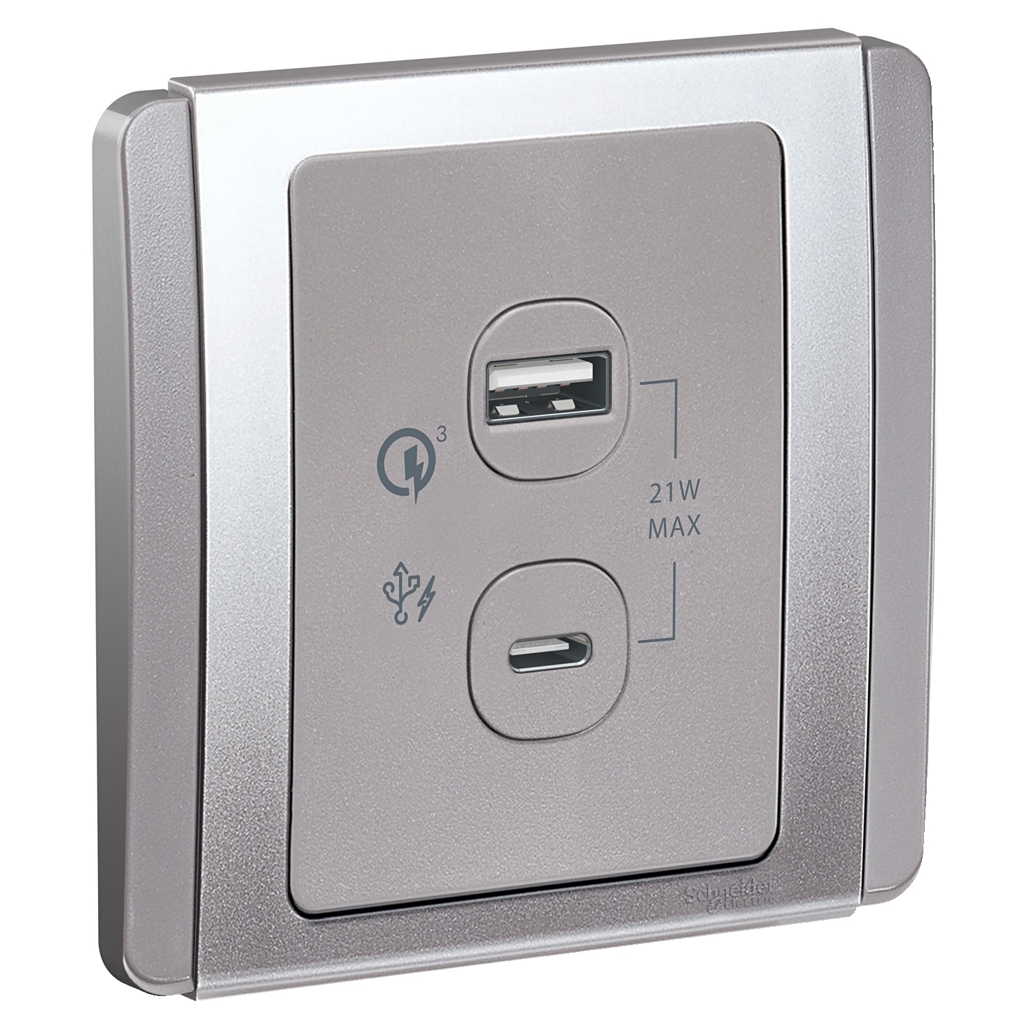 E3032ACQUSB_GS_C5 - 21W Type A + Type C, PD+QC3.0 USB Charger, Grey ...