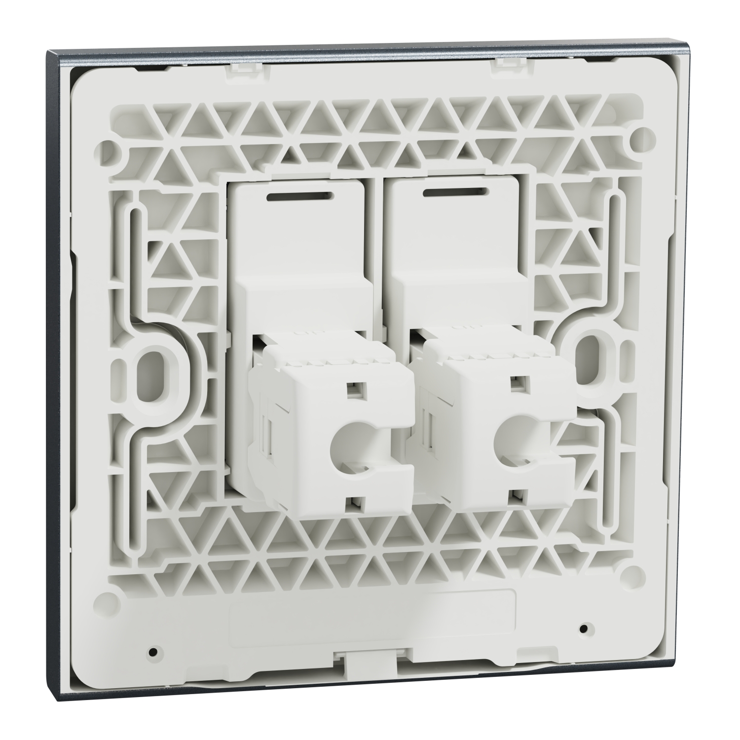 E8332RJS6_SL_CS - Data sockets, AvatarOn, 2 gang, RJ45, cat6e, shuttered, silver | 施耐德电气