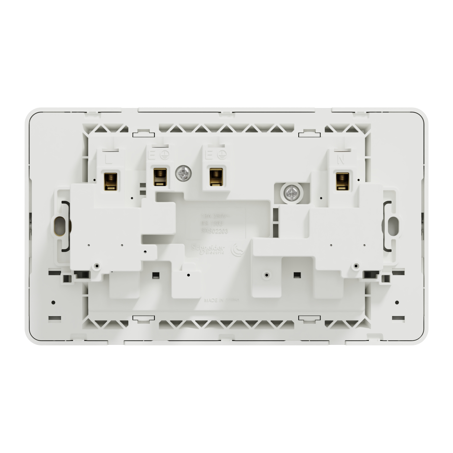E83T25D_WE - Switched socket, AvatarOn, 13A 250V, 2 pole, 2 gang, white ...