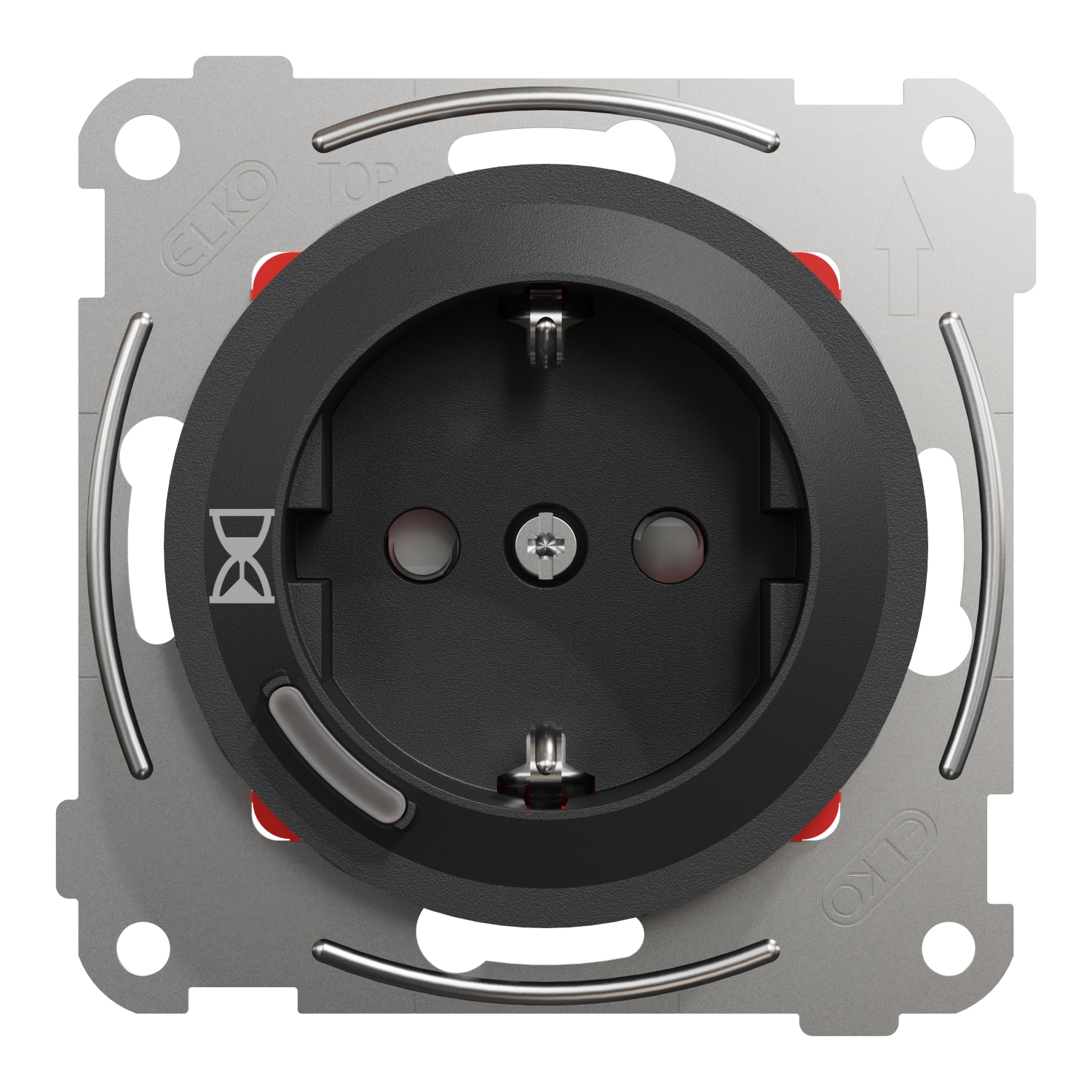 EKO50112 - Socket outlet with timer, ELKO One, 16A, 1 pole, SSO, black ...