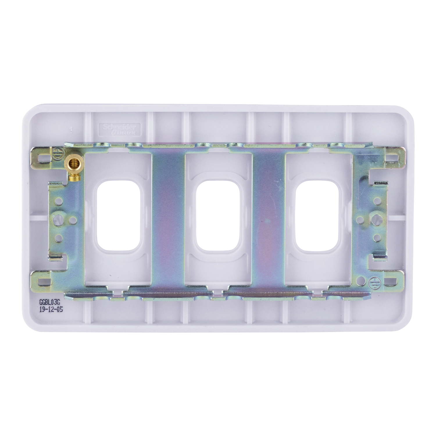 GGBL03G - "Lisse - white moulded - grid plate - 3 modules - 2 gangs ...