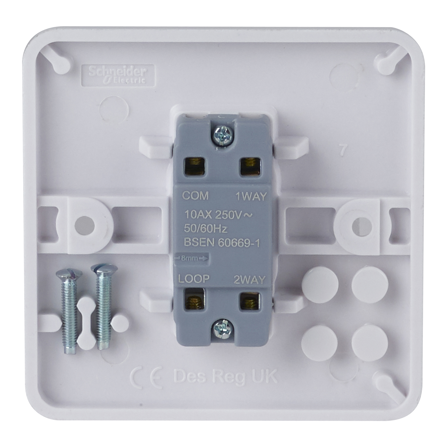 GGBL1012R - "Lisse - Retractive plate switch - 1 gang 2 way - 10A White ...