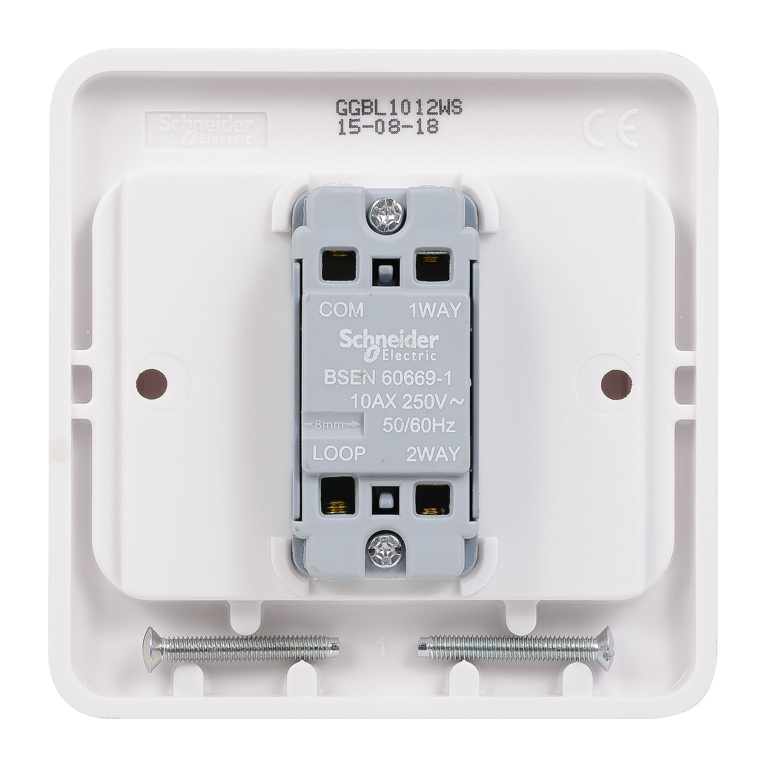 GGBL1012WS - Lisse - 2-way wide rocker switch - 1 gang - 10AX - white ...