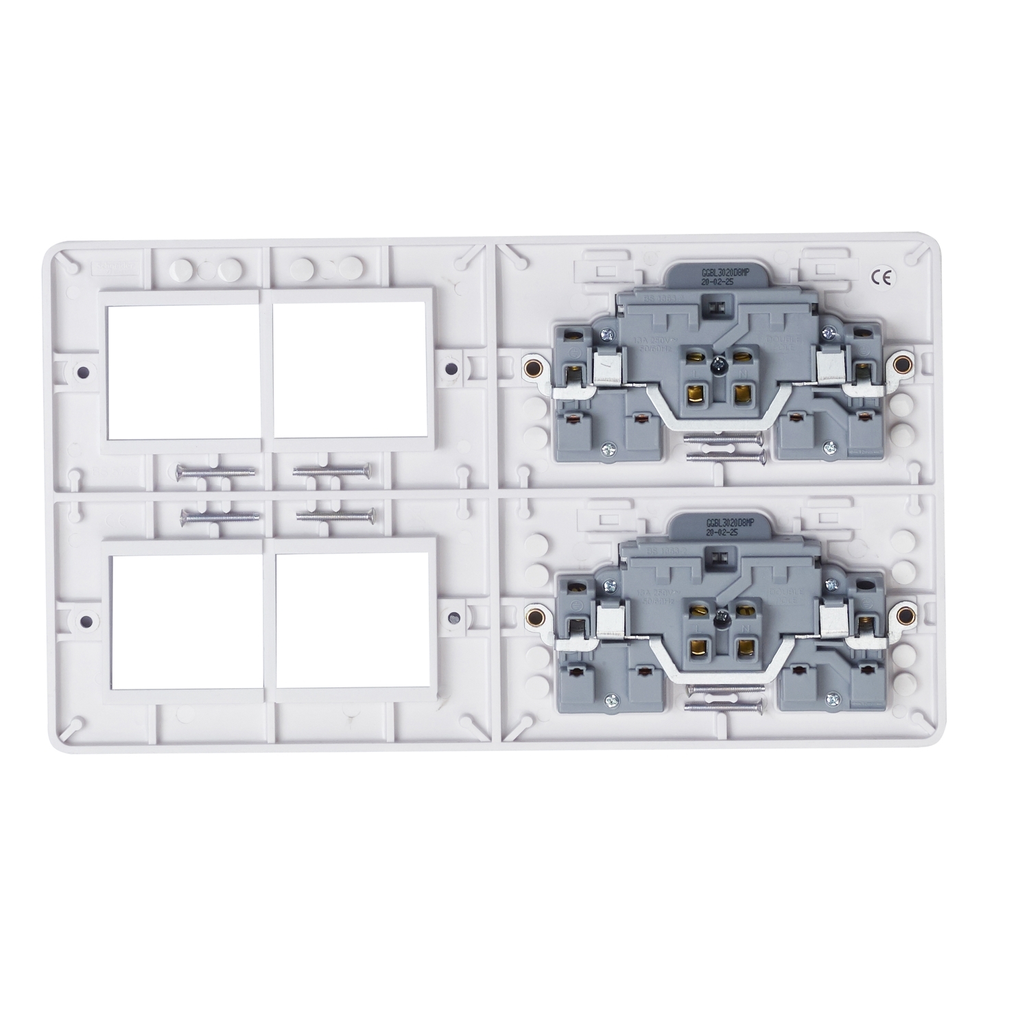 GGBL3020D8MP - Lisse WM 2x2Gang 13A Double Pole Switched Socket 4x2 ...