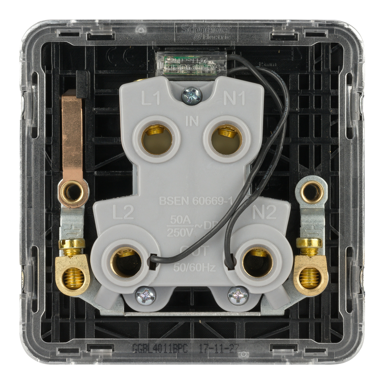 GGBL4011BPC - "Lisse - 1 gang 50A DP High Current Switch with LED ind ...