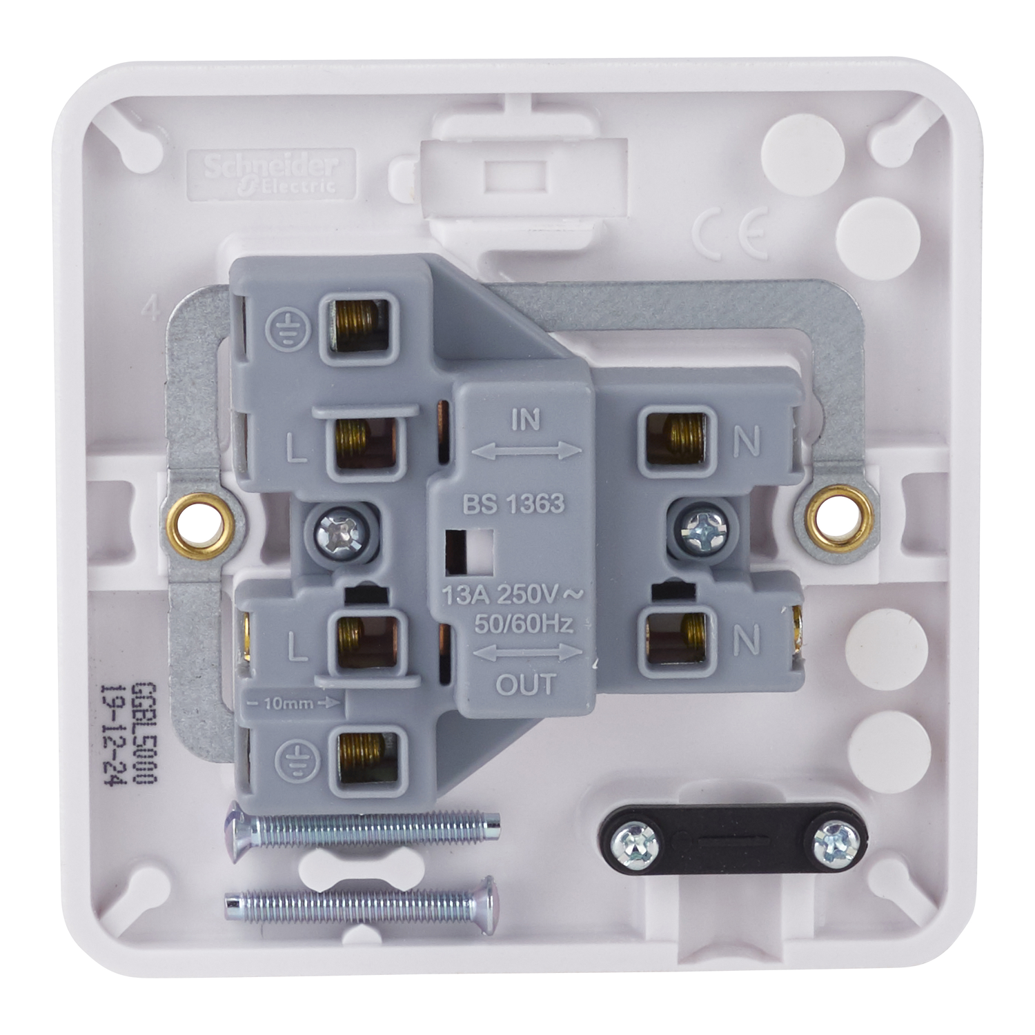 GGBL5000 - Lisse - Fuse connection unit - 1 gang - 13 A - white moulded ...