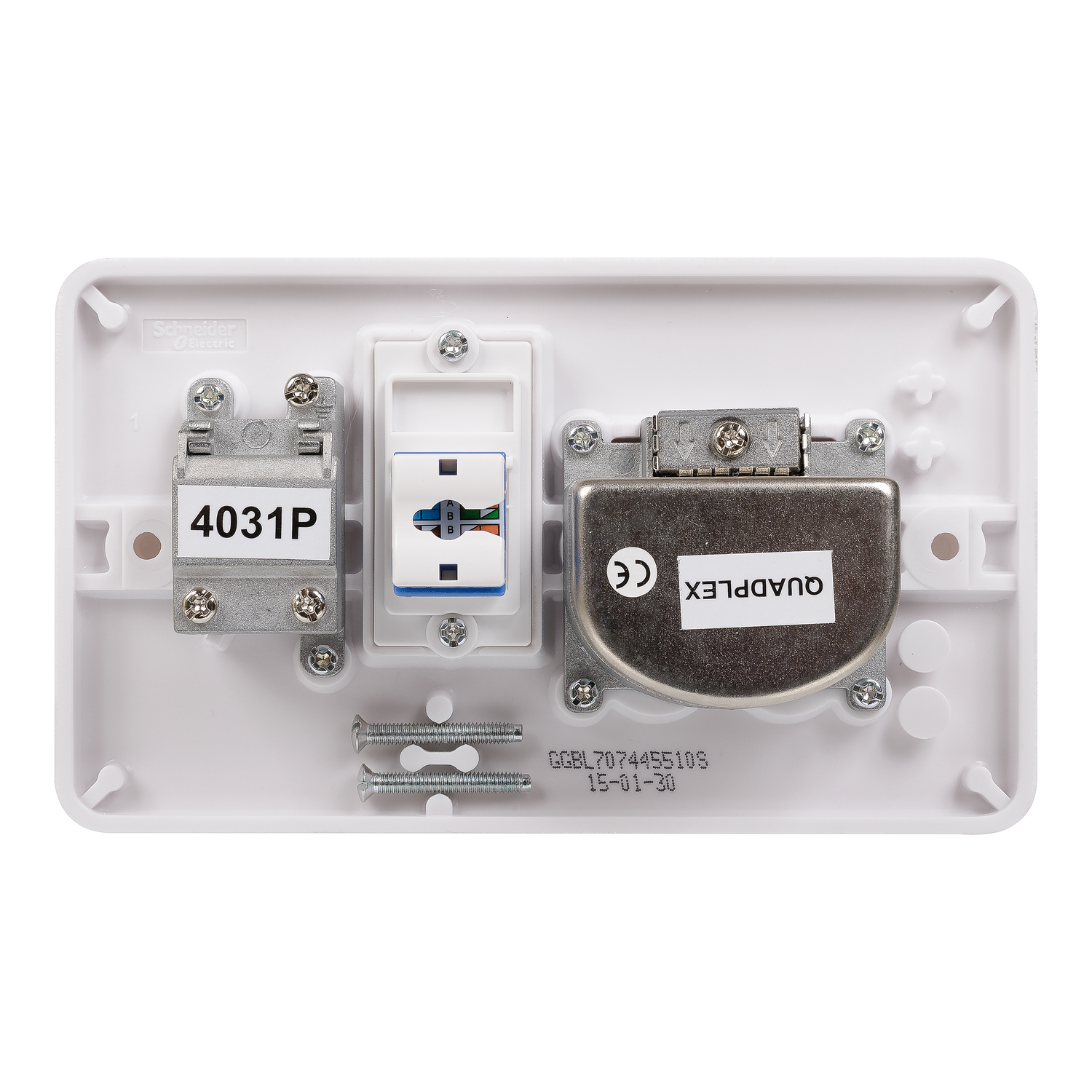 GGBL707445510S - Lisse - data socket - TV/FM/2xSAT & 1 gang RJ45 Cat 5 ...