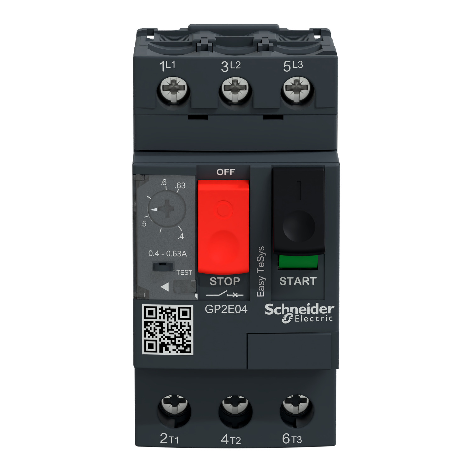 GP2E04 - Manual motor controller,Easy TeSys GP2E,3P,0.4-0.63A,thermal ...