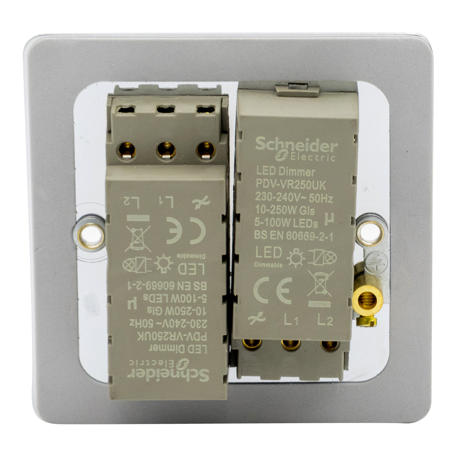 GU6222LMPC - "Ultimate Flat Plate dimmer switch 100W/VA, 2gang, 2way ...