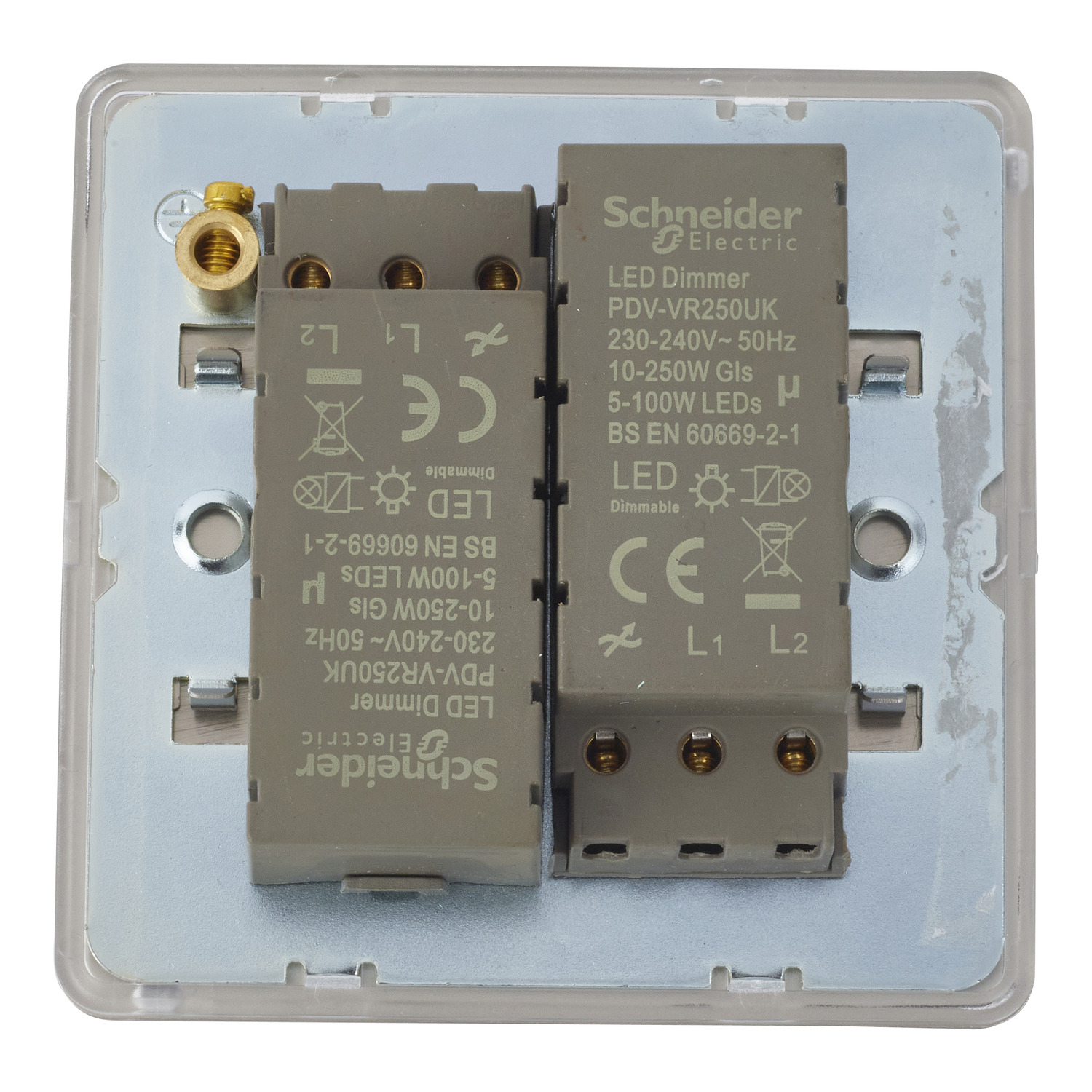 GU6422LMPN - Ultimate Scewless dimmer switch 100W/VA, 2gang, 2way, LED ...