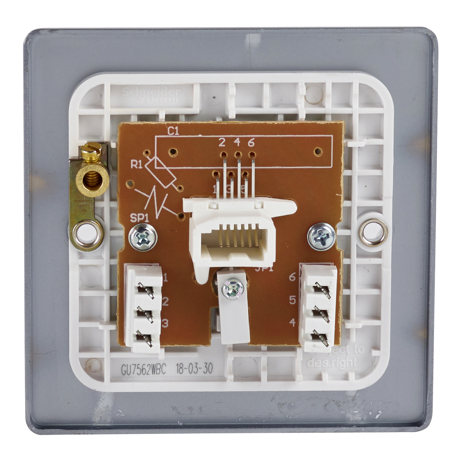GU7562WBC - Data/telephone socket, Ultimate Low profile, , screw ...