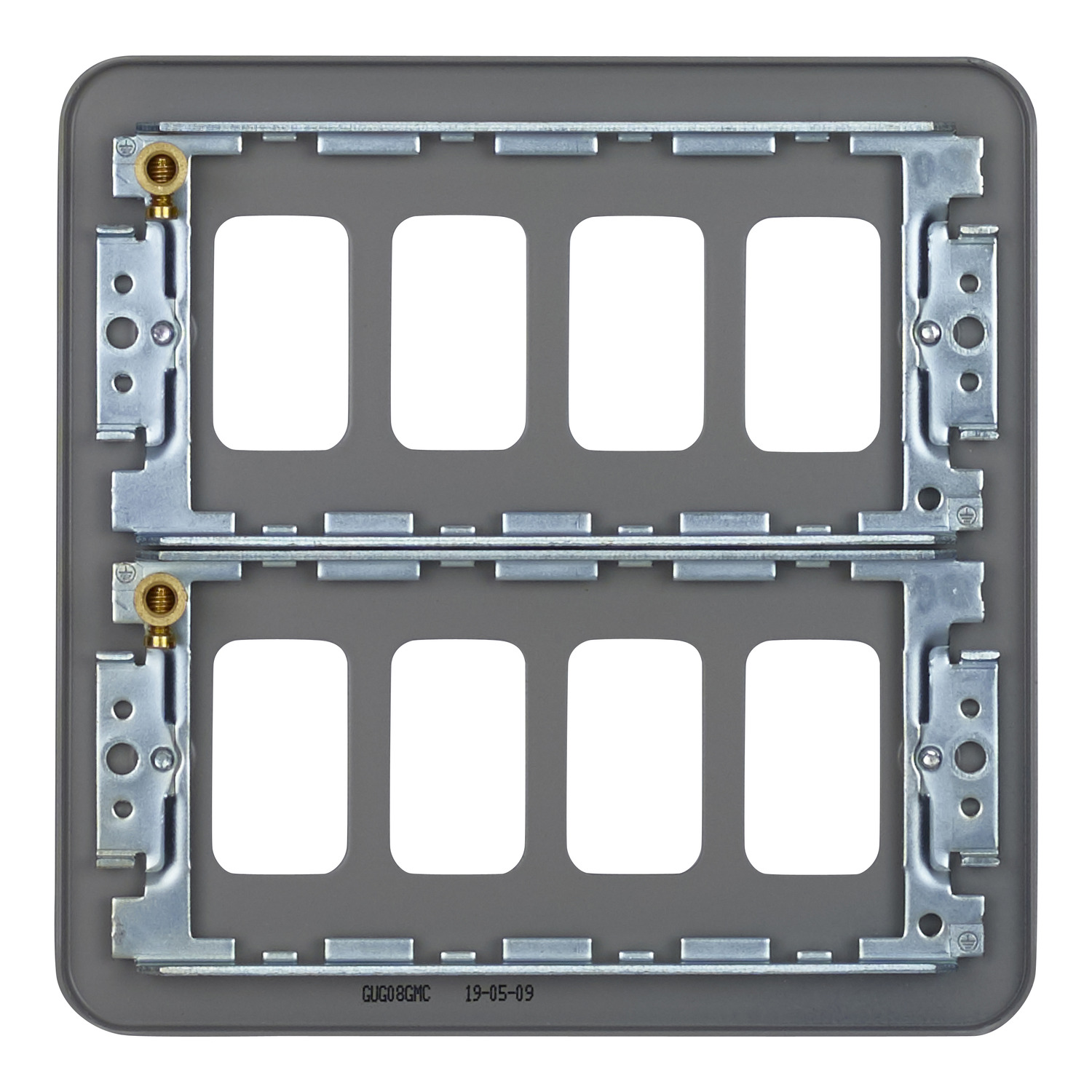 GUG08GMC - Ultimate - metal clad plate Grid system - 8 gangs - grey ...