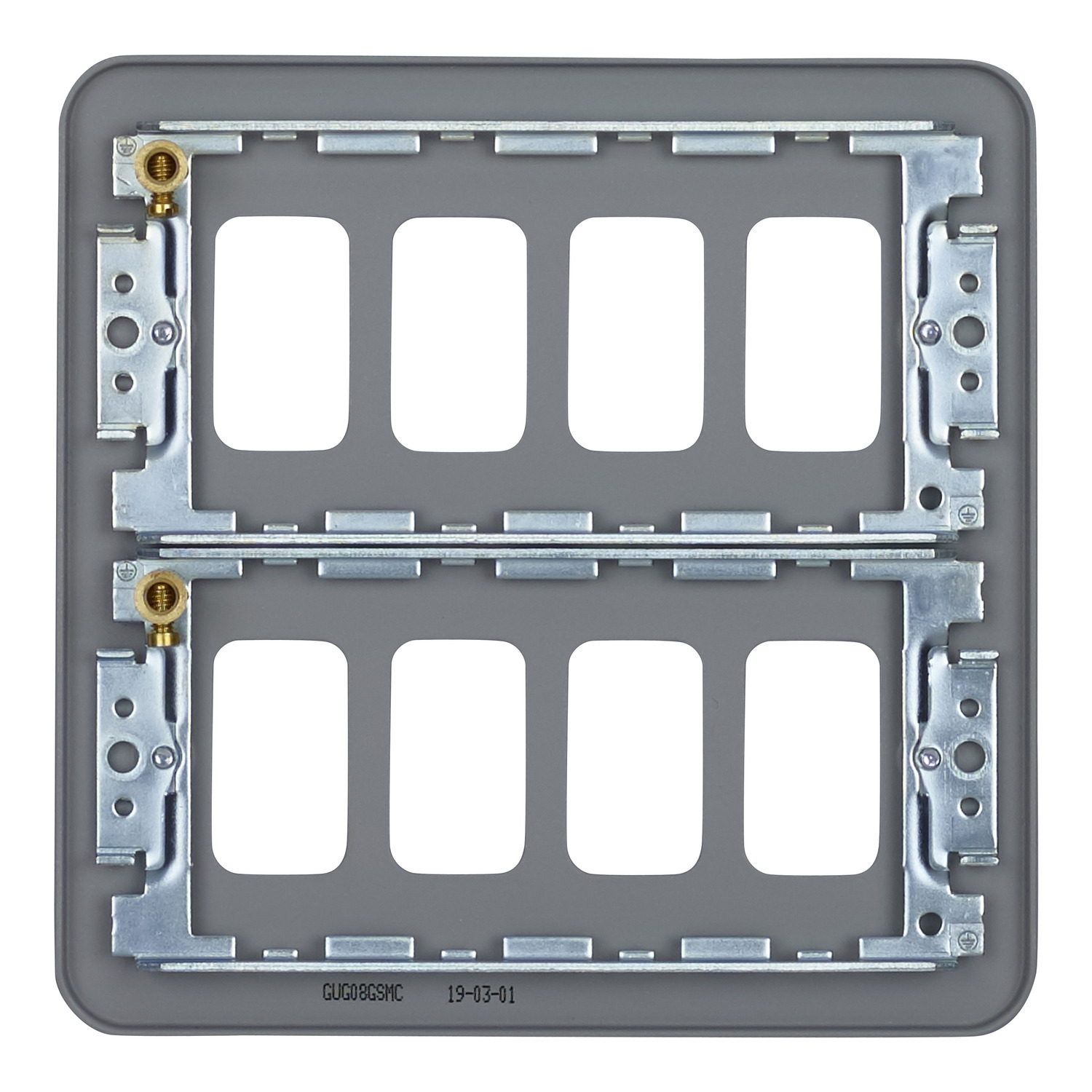 GUG08GSMC - Ultimate - metal clad plate Grid system - 8 gangs - silver ...