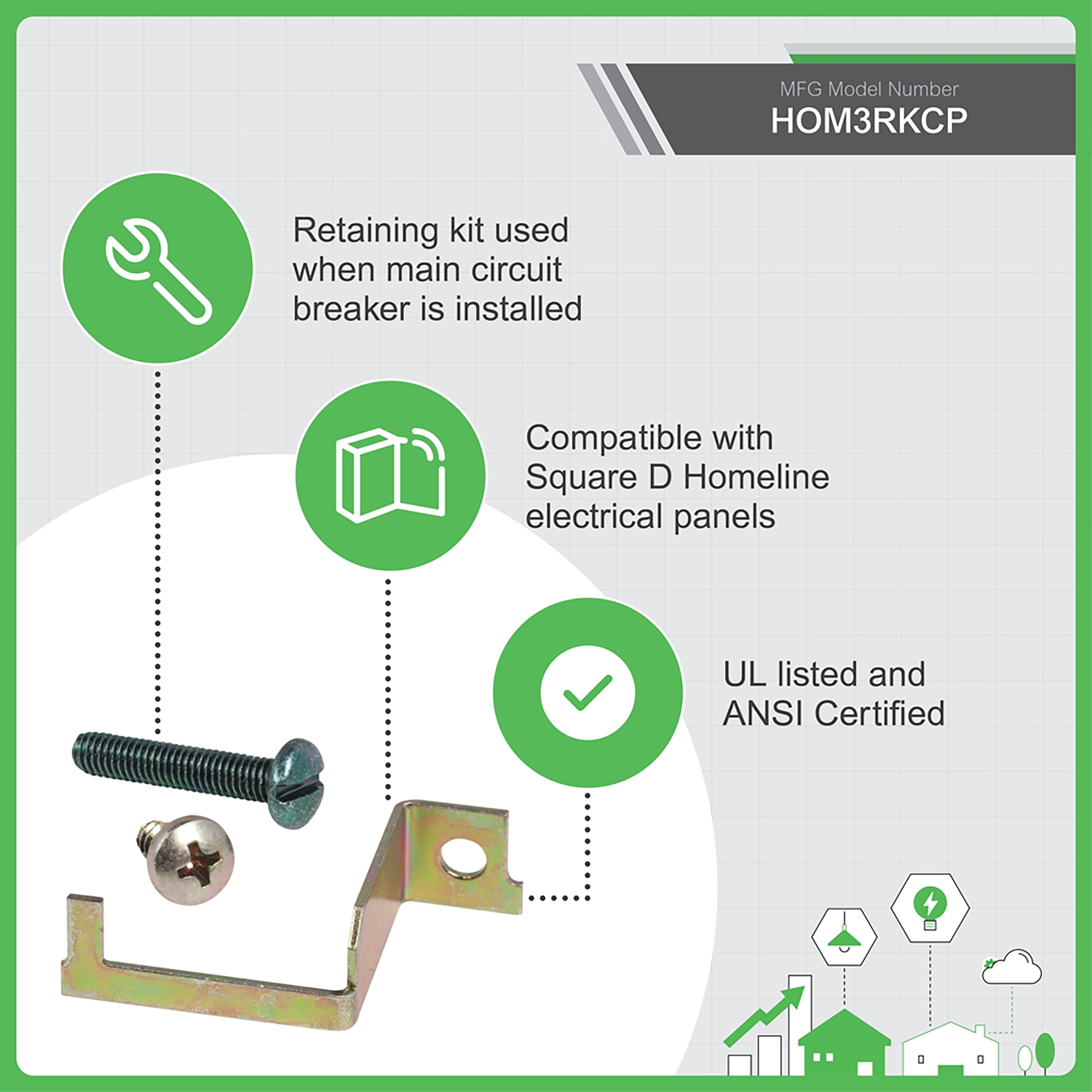 HOM3RKCP - Load center accessory, Homeline, circuit breaker retaining ...