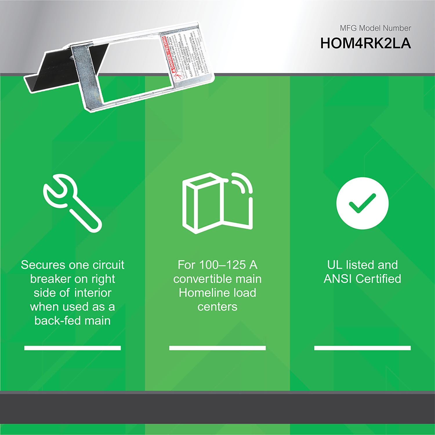 HOM4RK2LA - Load center accessory, Homeline, circuit breaker retaining ...