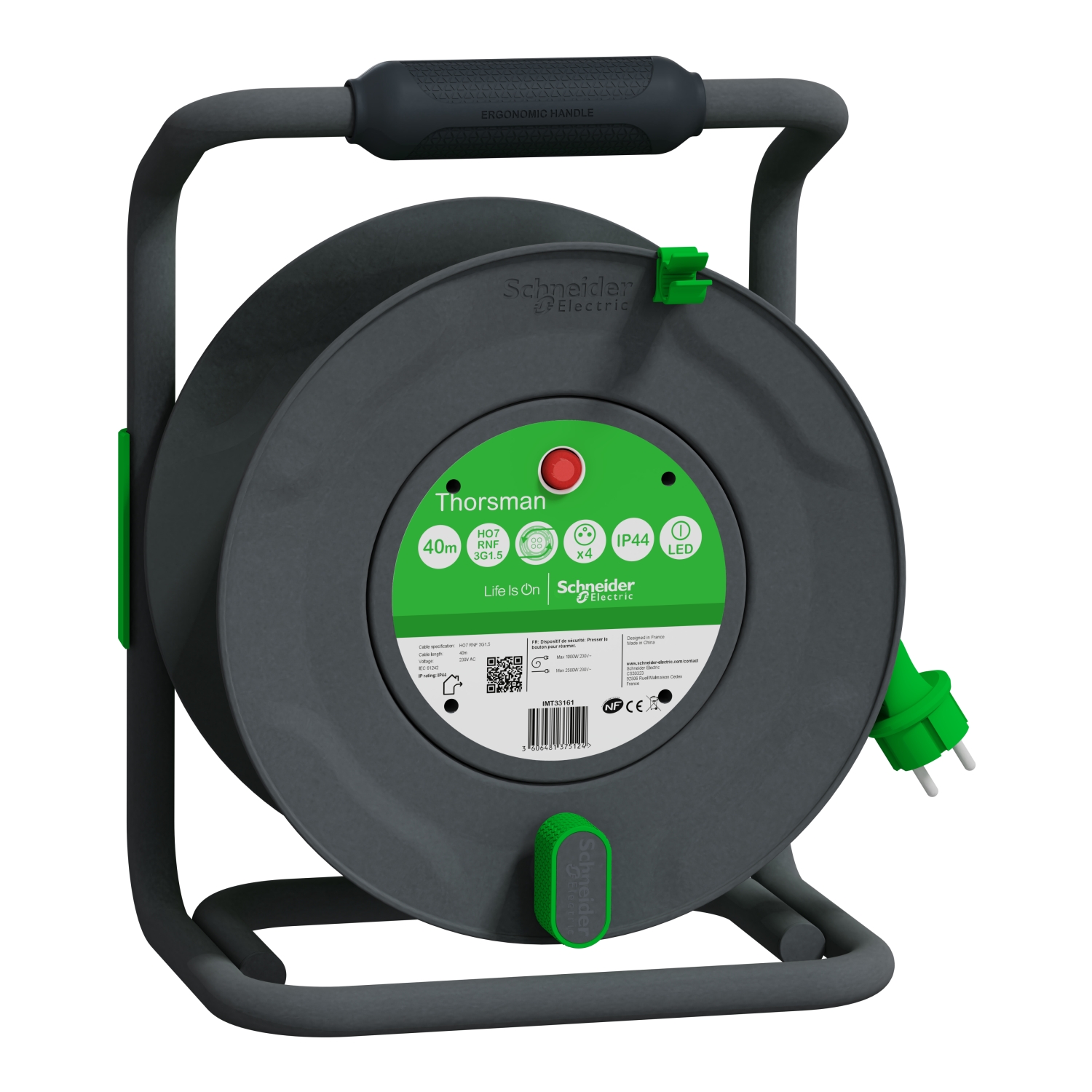 IMT33161 - Thorsman - Cable reel 40m HO7RNF 3G1.5 IP44 Contour ...