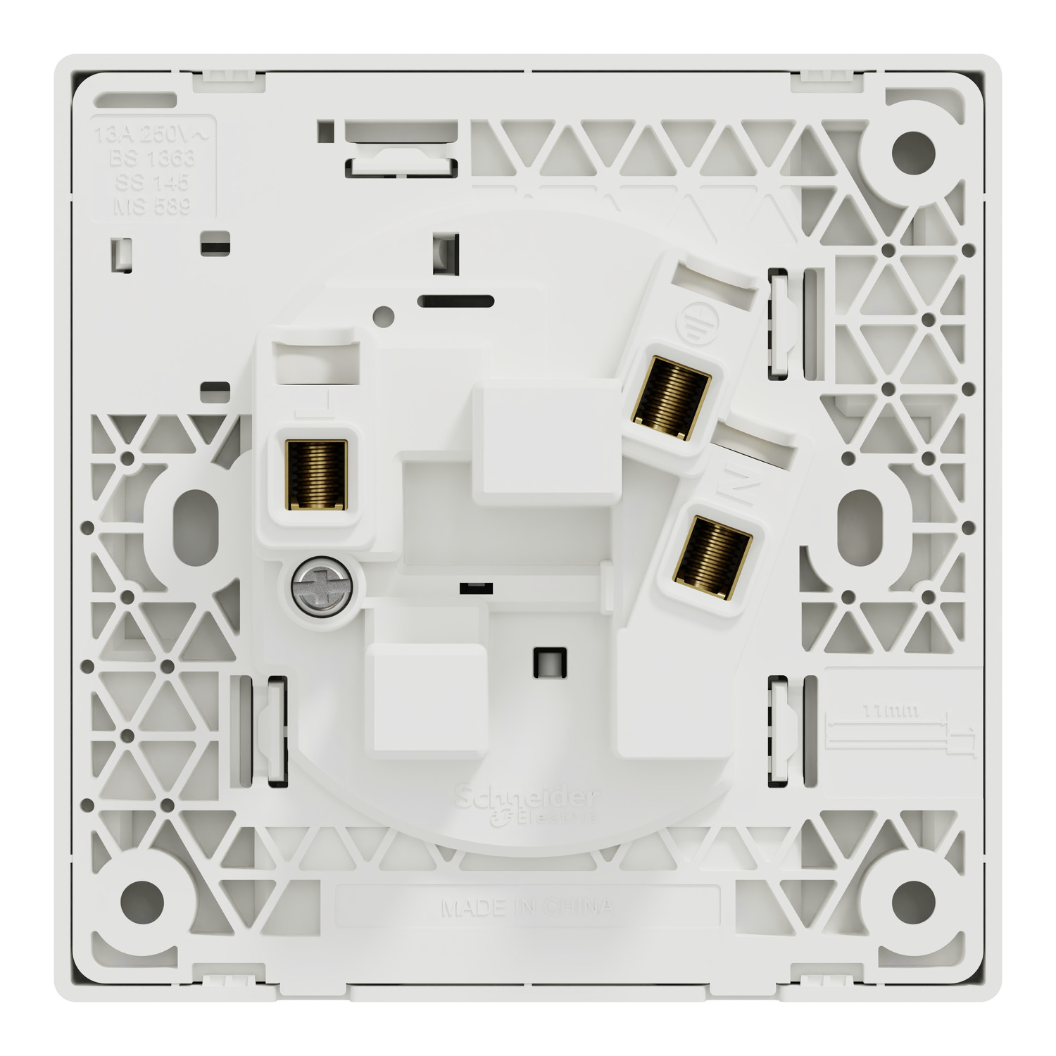 KBN15_WE - Switched socket, Vivace E, 13A, 250V, 1 gang, white ...