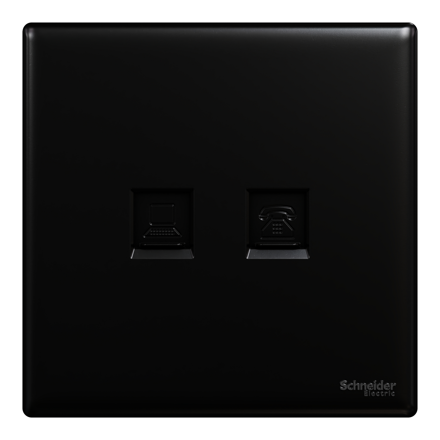 KBN32TDRJ6_BK - Telephone and data socket, Vivace E, 2 gangs, RJ45 ...
