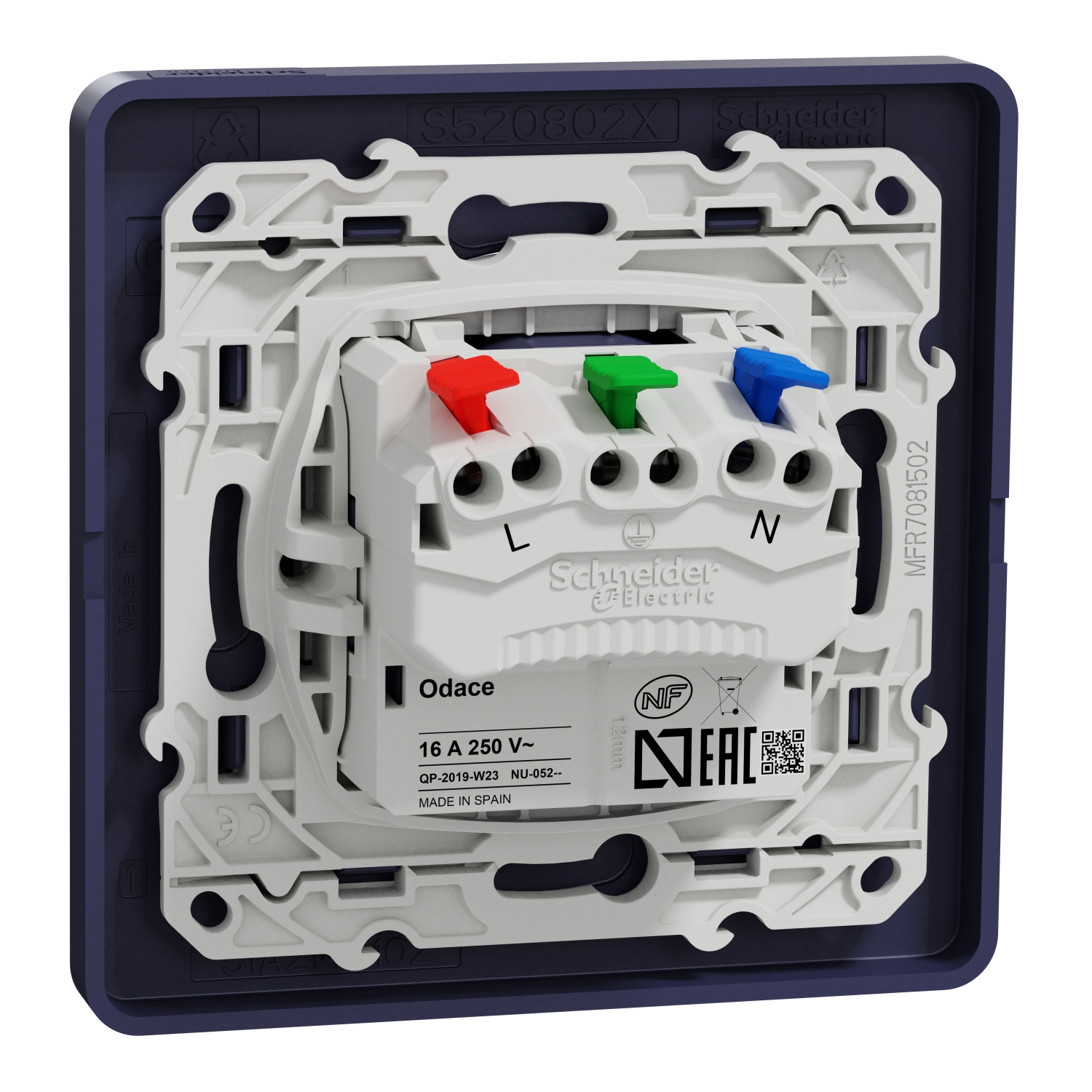KIT_S550052_BC - Odace Touch, Prise avec terre affleurante complet ...