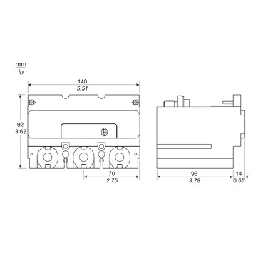 PowerLogic Powertag Monoconnect 630A 3P - TI Dimensions Technical ...