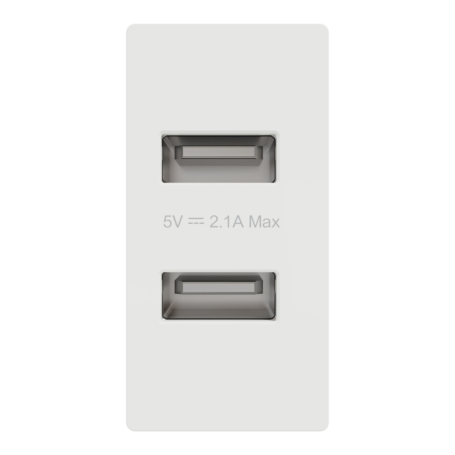 M3TB_USB_2A - USB Type A, Miluz E, 2 Port, 2.1A, 1 Module, White ...