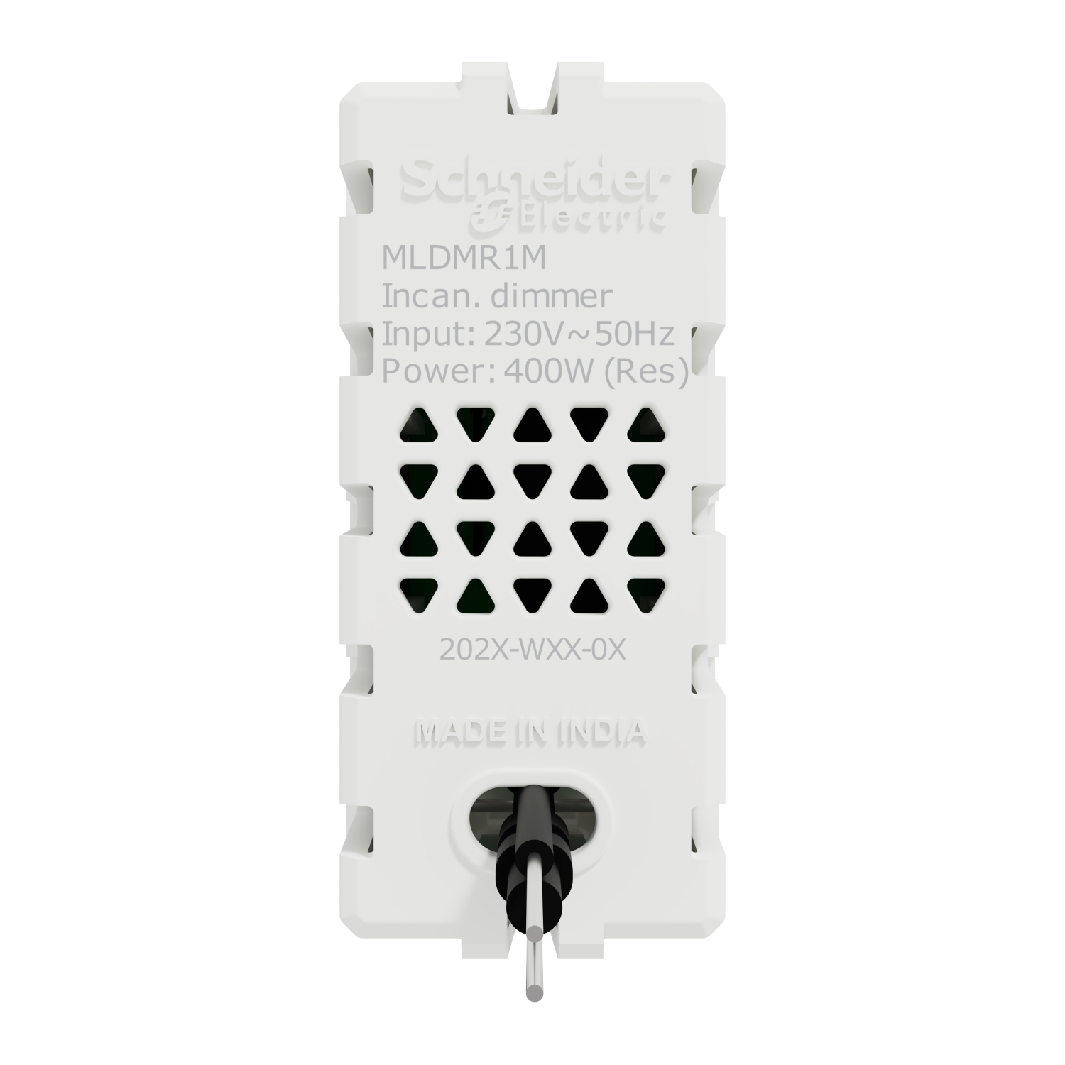 MLDMR1M_WH - Dimmer, Miluz Lara, 400W, 1 module, white | Schneider ...