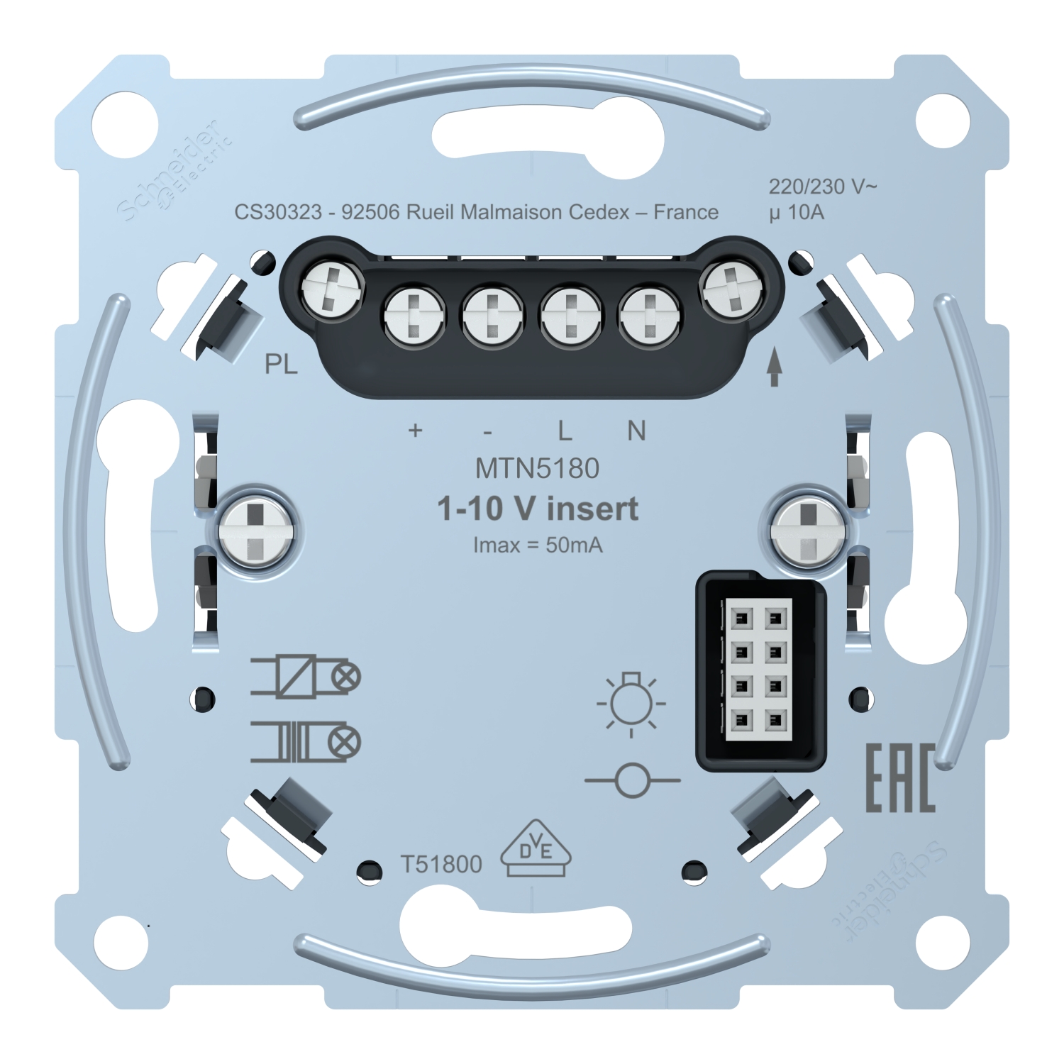 MTN5180-0000 - multifunction control unit, PlusLink, 1...10 V controller, 1 rocker, Merten | ชไน ...