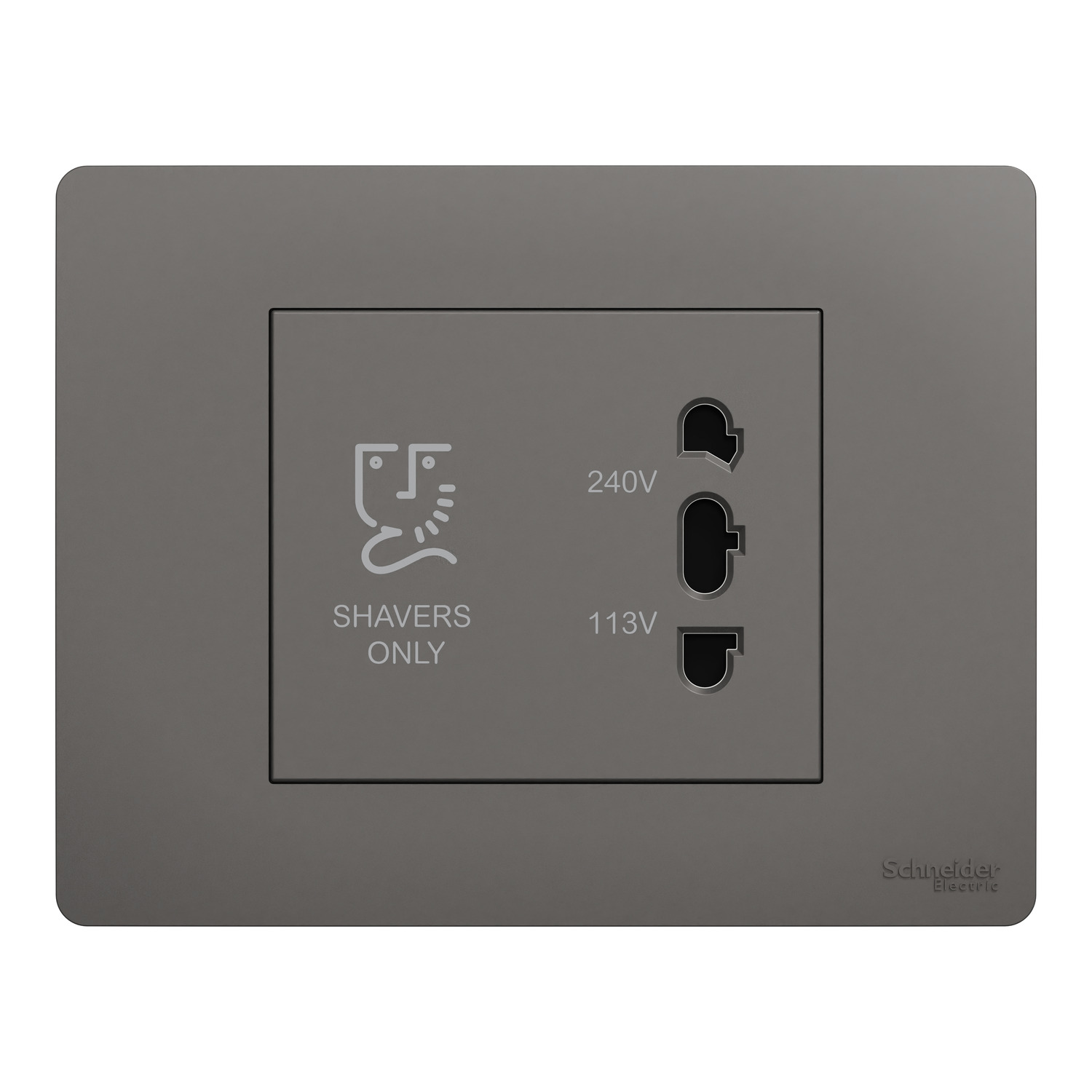 MZSHVRSO3M_WG - Shaver socket, Miluz ZeTa, 115/240V, horizontal, 3 ...