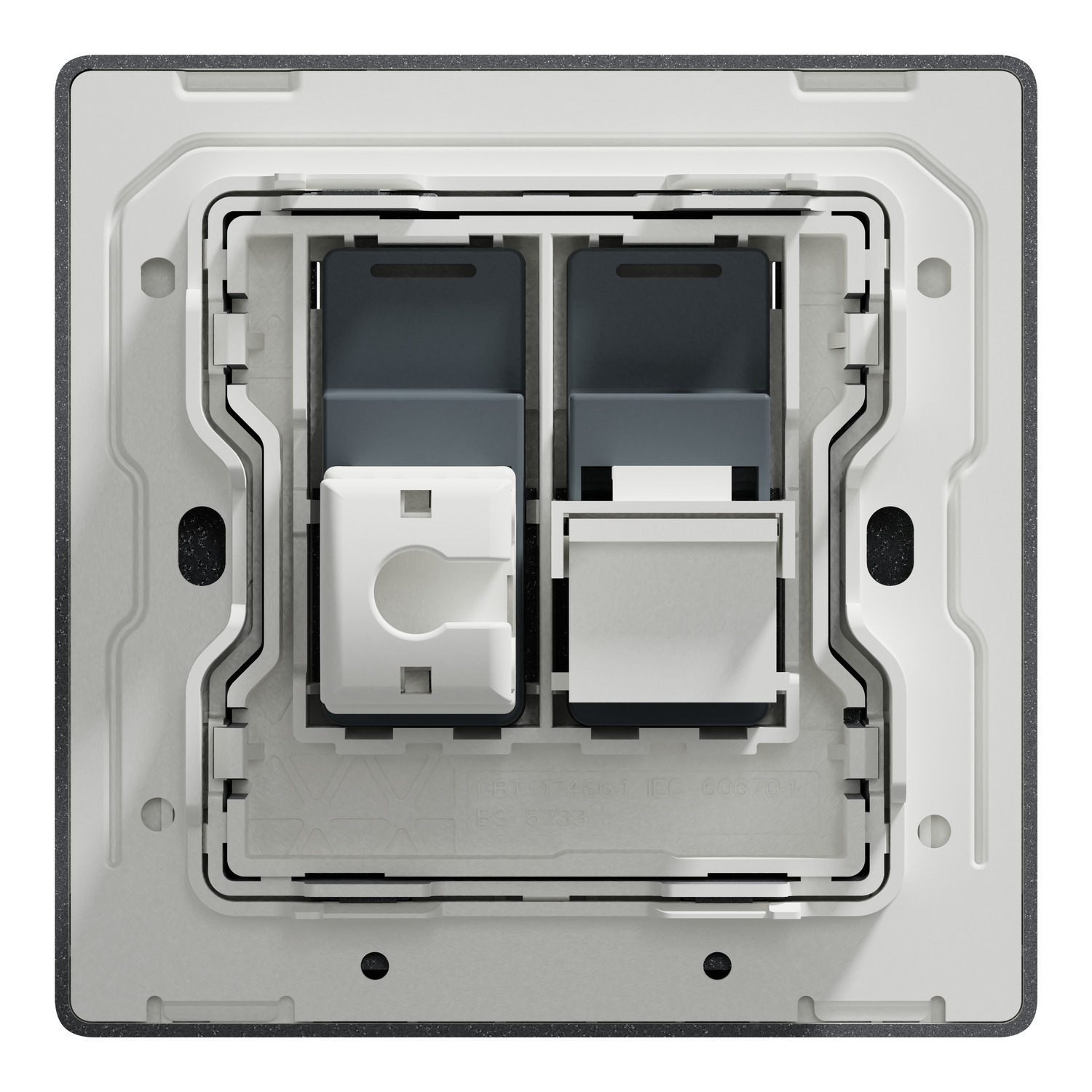 NP132TDRJS5_SD_C1 - Unica, data/telephone socket, RJ45-Cat5E, 2 gang ...