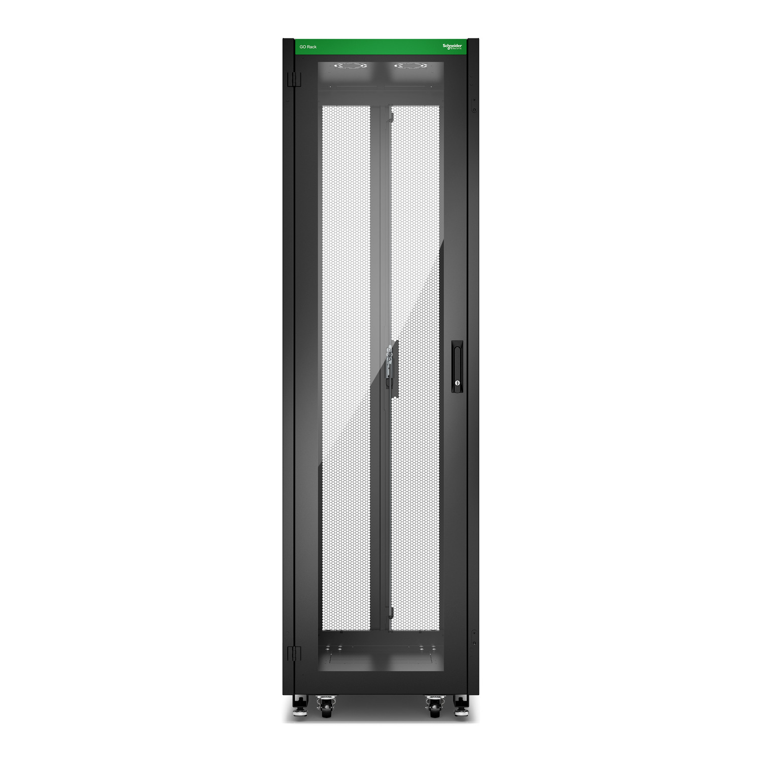 NR6282-G - Go Rack, 42U, Black, With Glass door, Roof, Castors, 4 ...