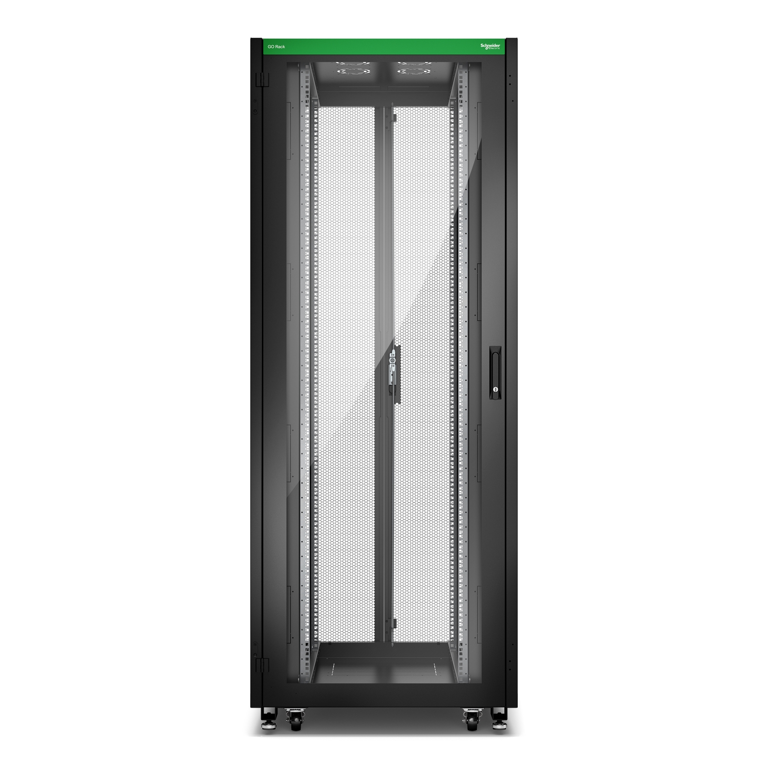 NR8202-G - Go Rack, 42U, Black, With Glass door, Roof, Castors, 4 ...