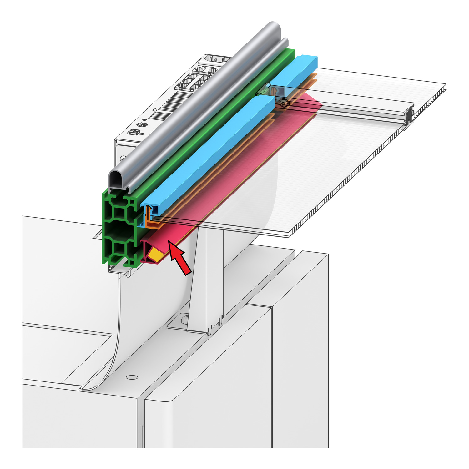 APC NetShelter Aisle Containment, Lighting Mounting Rail 1000 mm, Set ...