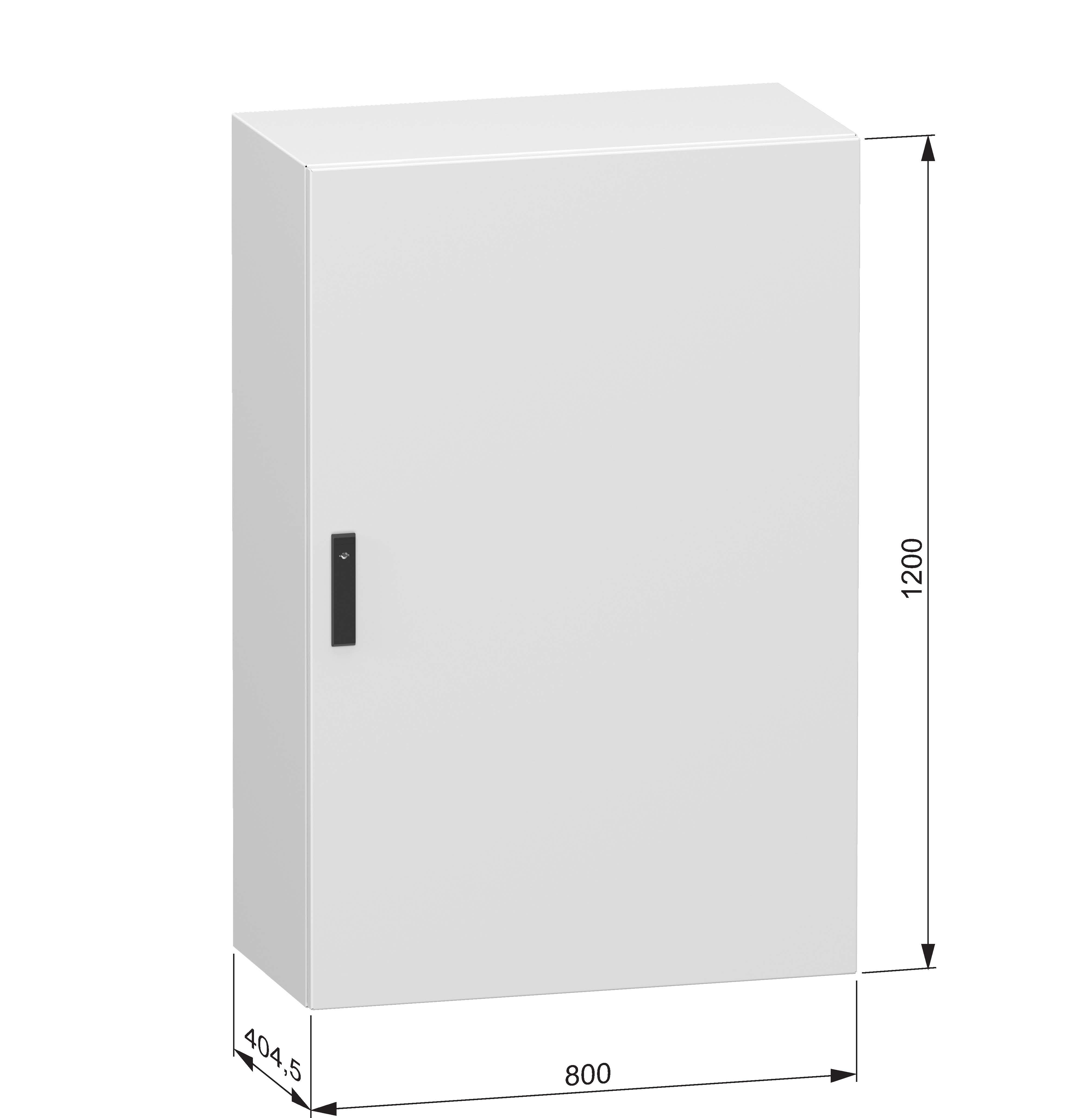 Spacial CRN 1200x800x400 one plain door - Image with dimensions ...