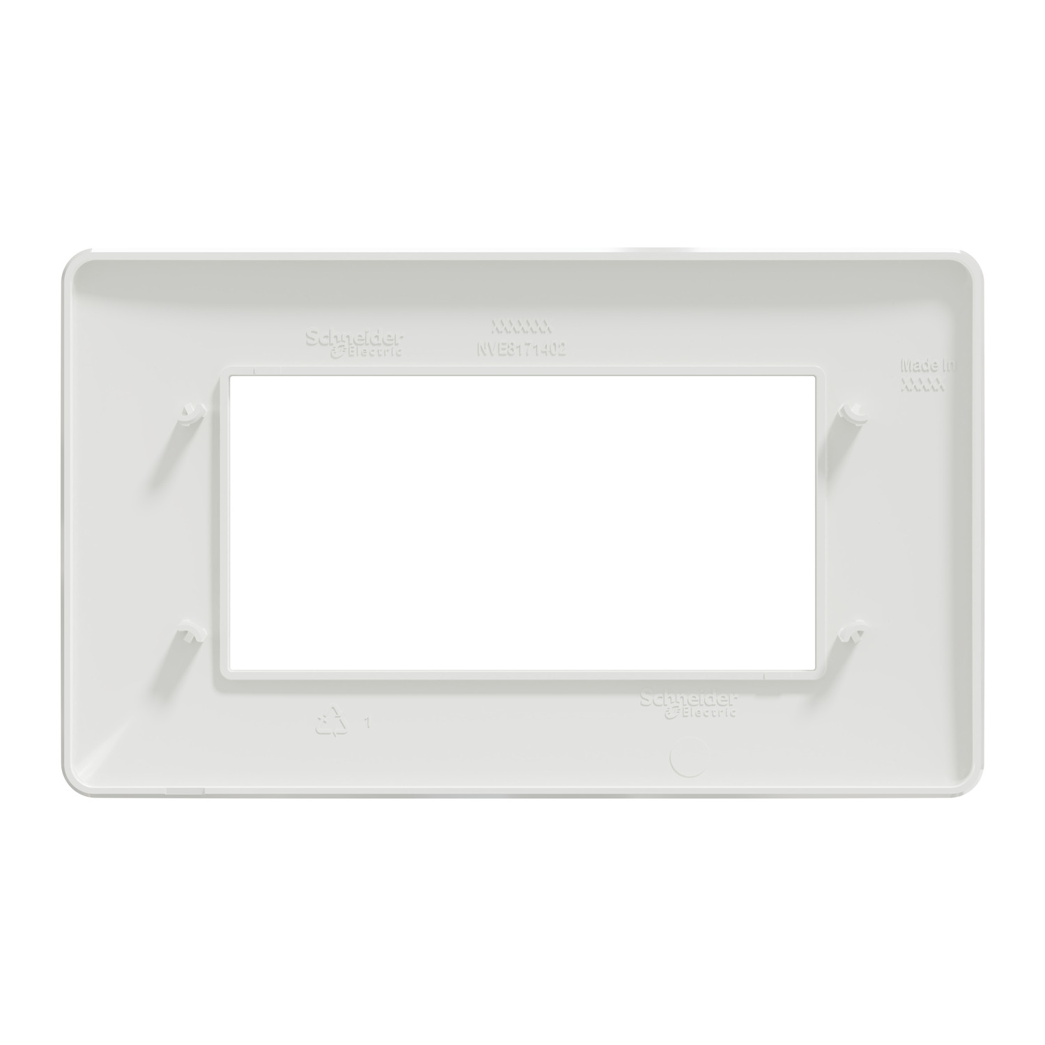 NU210418 - Cover frame, New Unica, 1 gang, 4 modules, white | Schneider ...