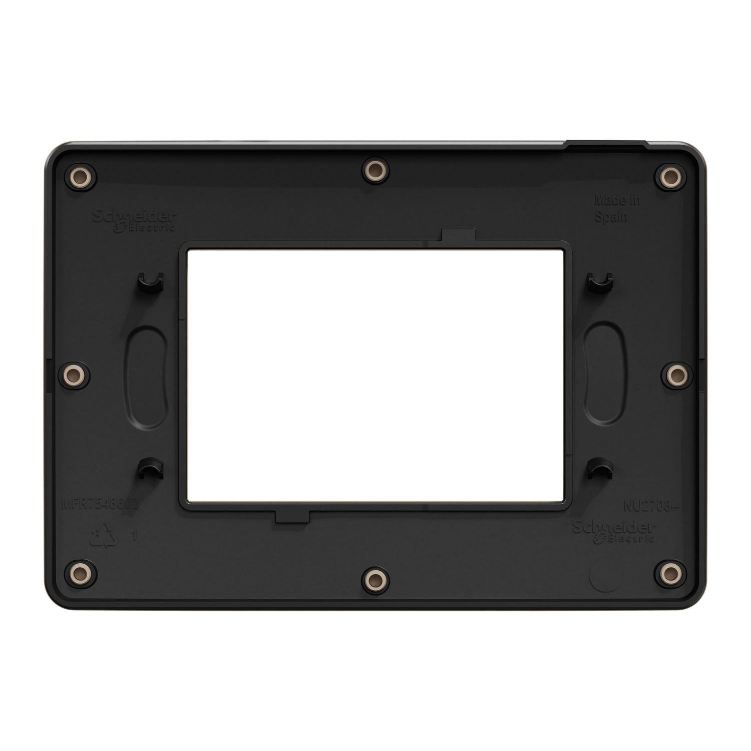 NU270328 - Cover frame, New Unica, 1 gang, 3 modules, taupe and black ...