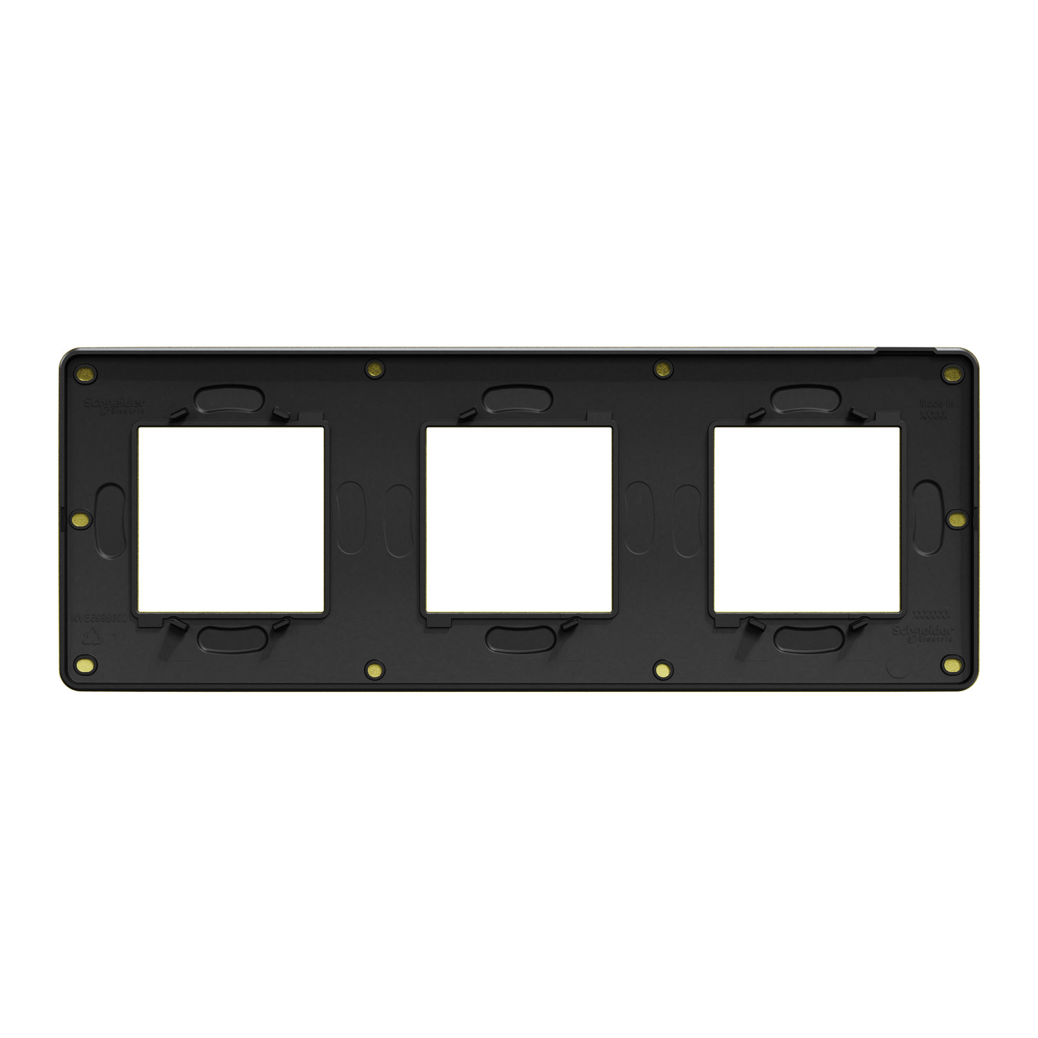 NU280662M - Cover frame, Unica Studio Metal, 3 gangs, gold | Schneider ...
