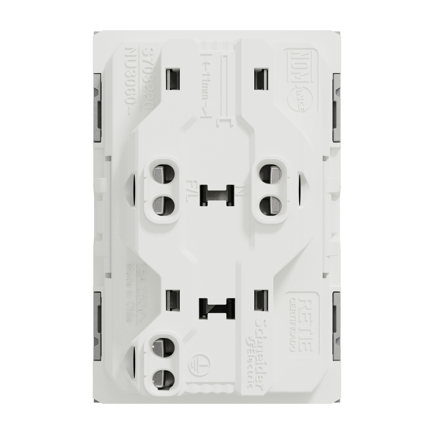 NU306030 - American double socket outlet, New Unica, shuttered, 15 A, 3 ...