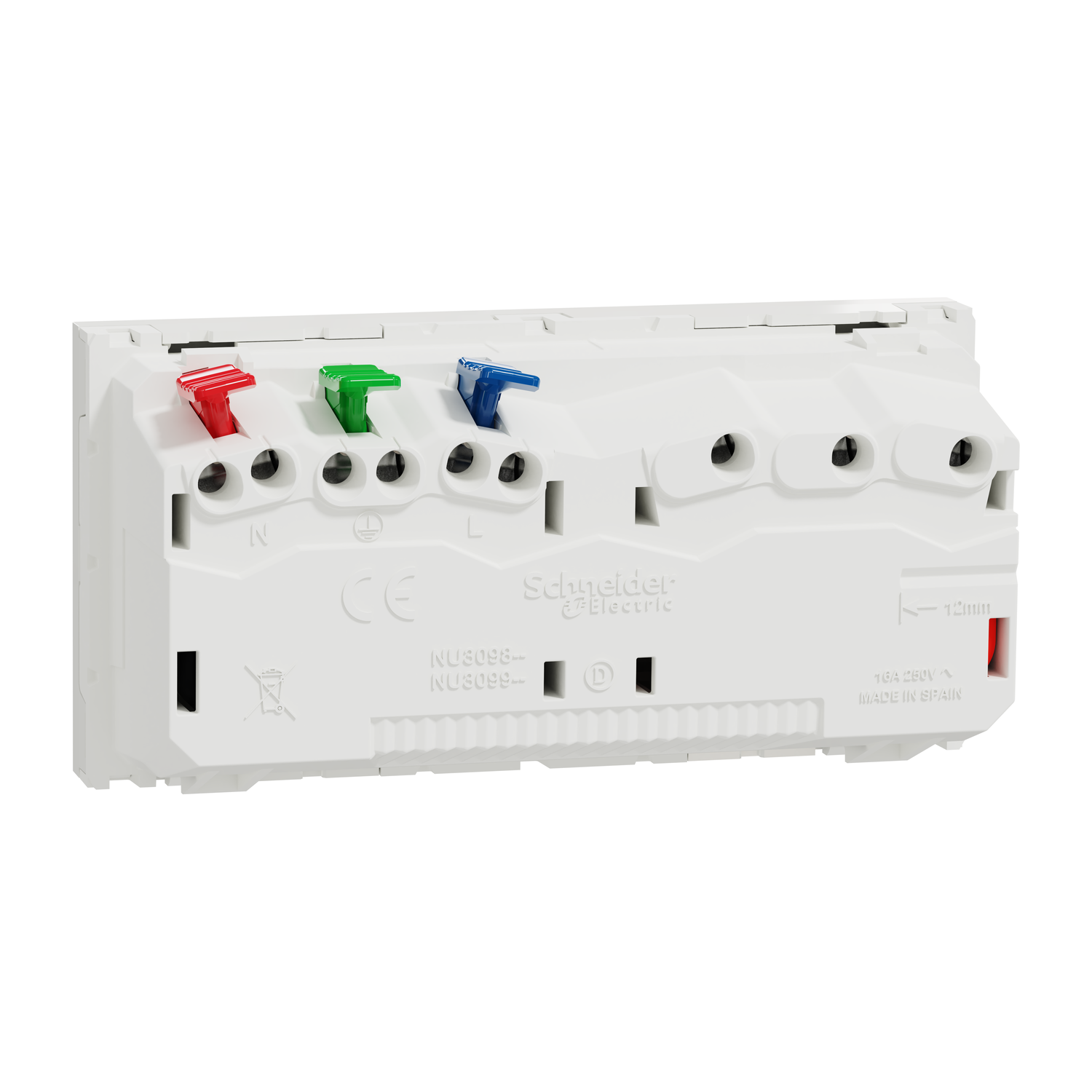 NU309918 - 2 Socket-outlet, New Unica, mechanism, 2P, 16A, Denmark ...