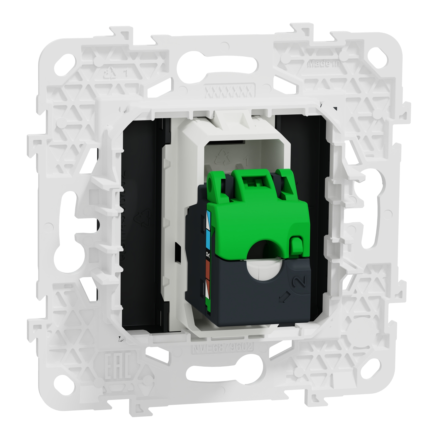 NU541154D - Toma RJ45 2 mód., Unica, Cat.5E, UTP, salida derecha, con ...