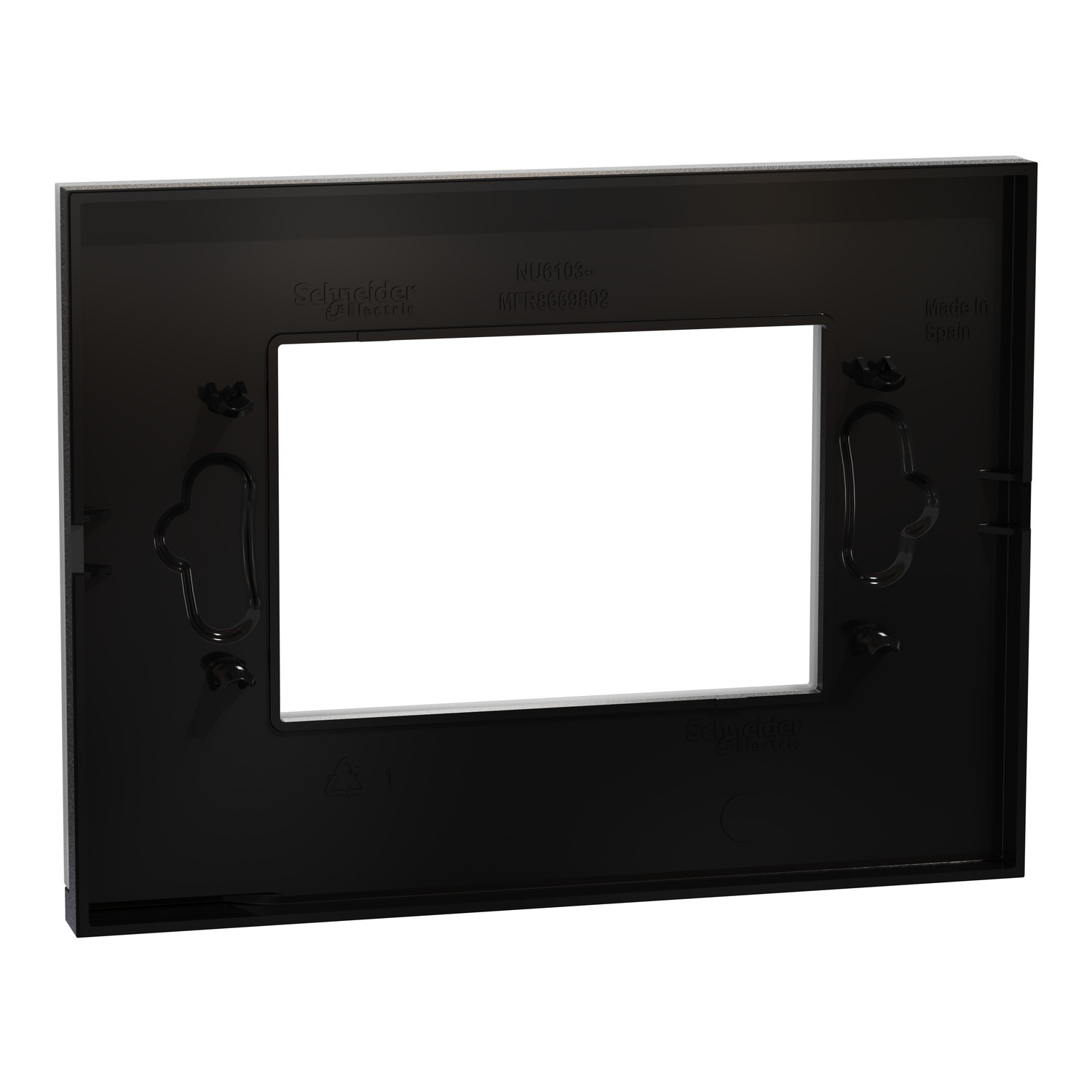 NU610386 - Cover frame, Unica Pure, 1 gang, black | Schneider Electric