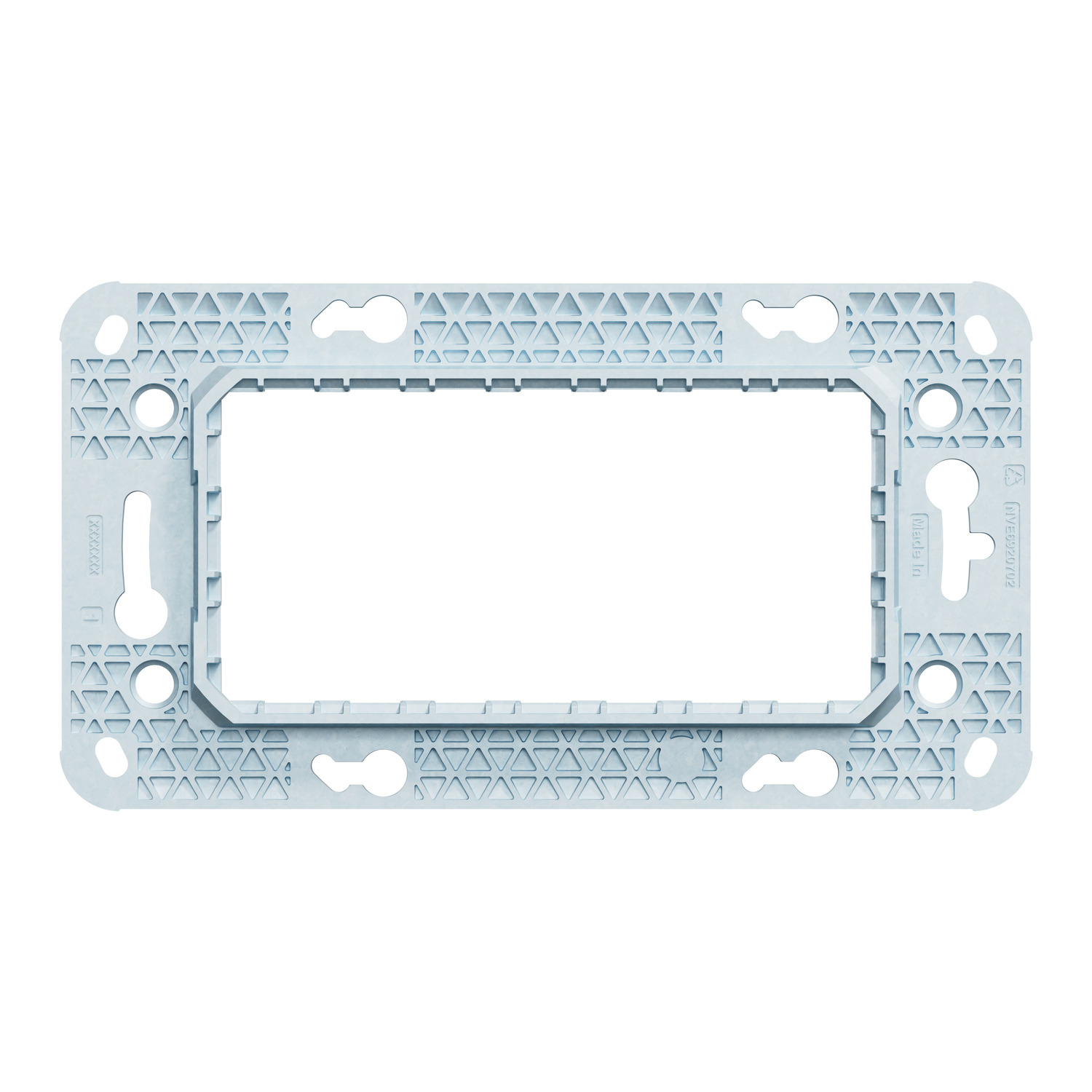 NU7104 - New Unica, fixing frame, zamak, 4 modules 1 gang | Schneider ...