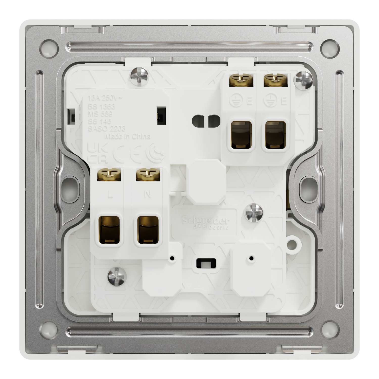 NUX15D_DG - Switched socket, Unica X, 13A, 250V, 1 gang, 2 pole, dark grey | Schneider Electric ...