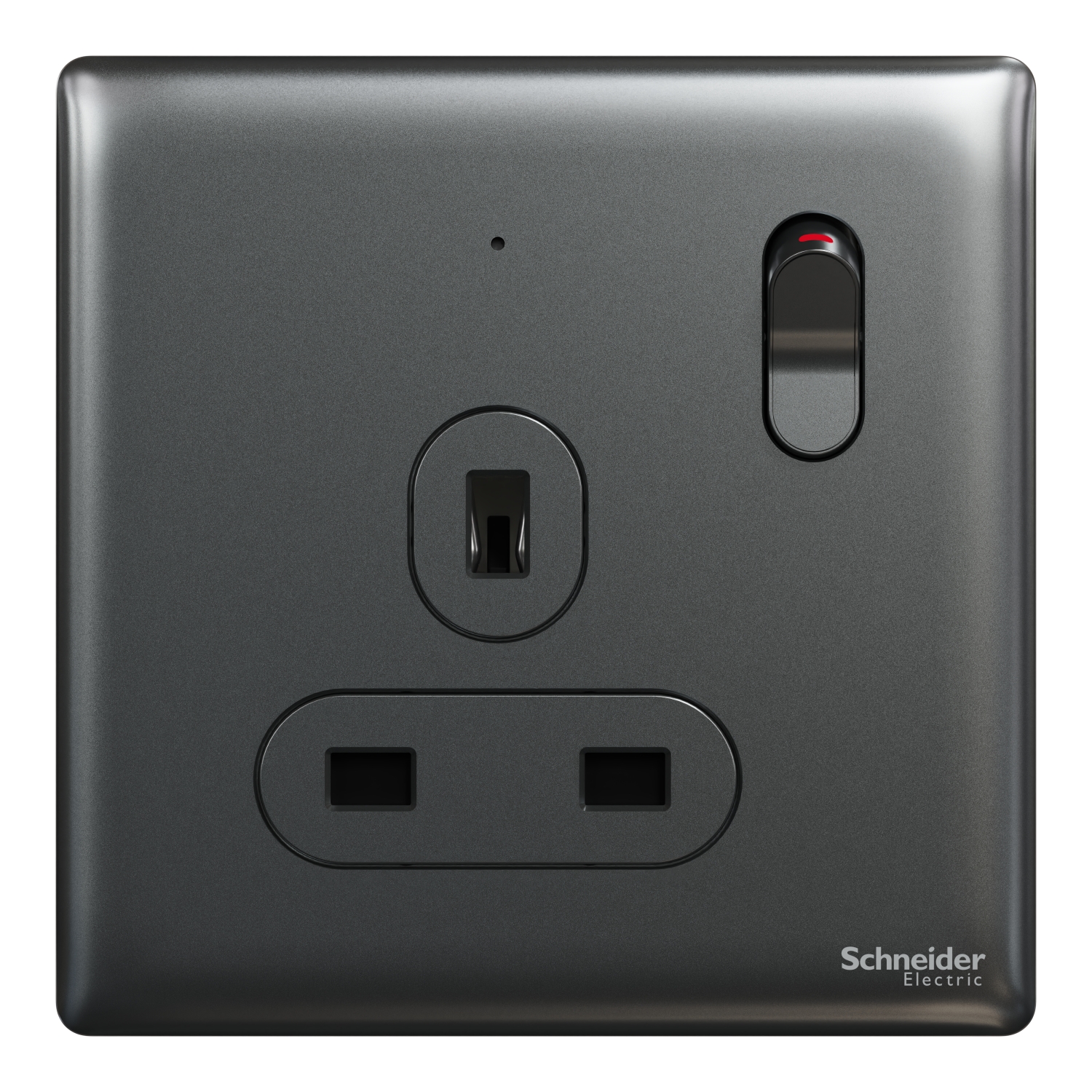 NUX15N_DG - Switched socket, Unica X, 13A, 250V, 1 gang, with LED, dark grey | Schneider ...