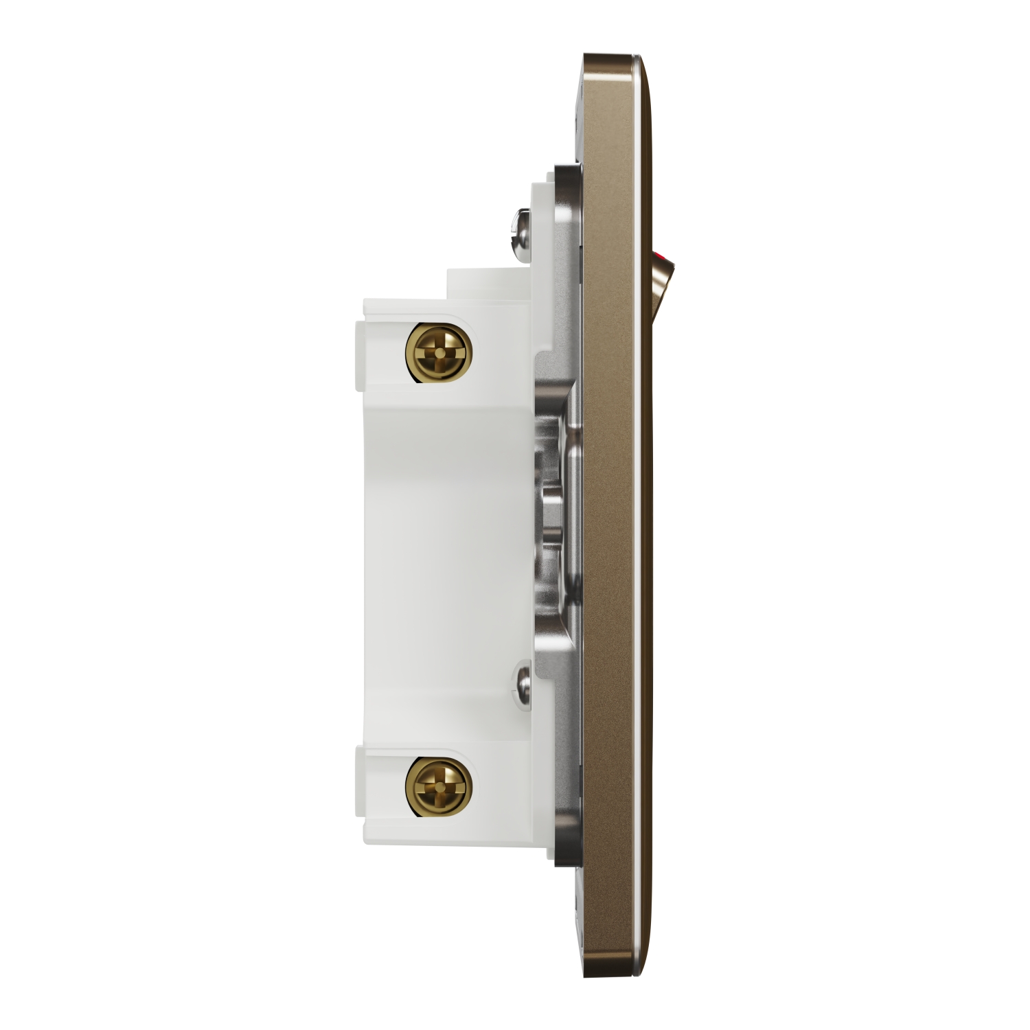NUX15TSN_AB - Switched socket, Unica X, 16A, 250V, with LED, antique brass | Schneider Electric UAE
