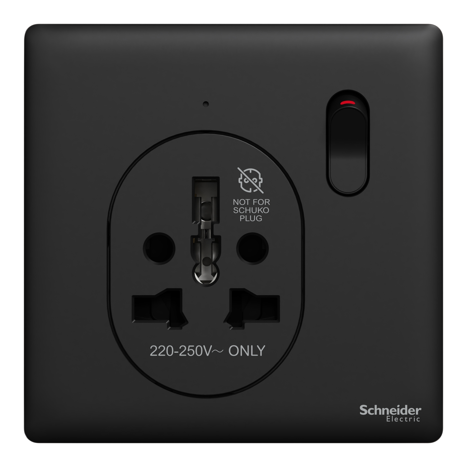 NUX15TSN_JB - Switched socket, Unica X, 16A, 250V, with LED, jet black | Schneider Electric UAE