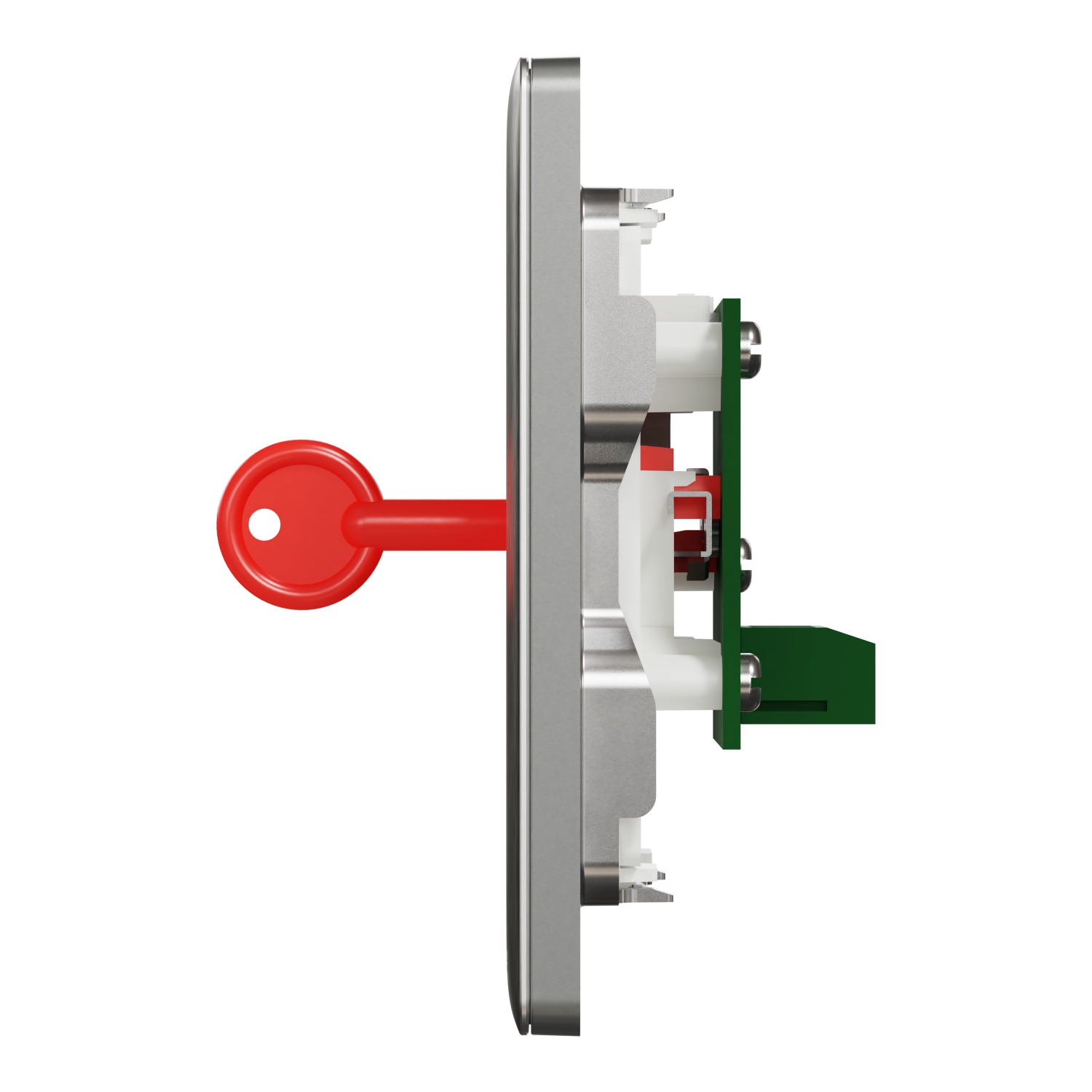 NUX31KPB_SS - Panic button switch, Unica X, with Key Reset, stainless ...