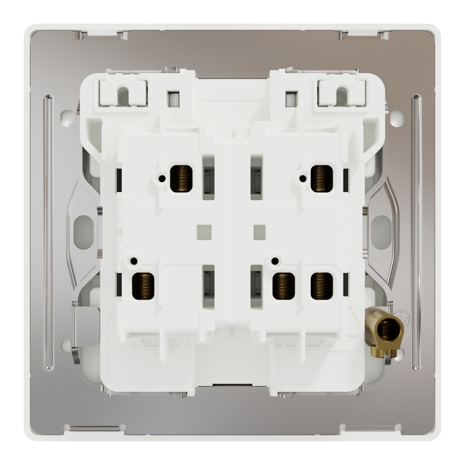 NUX32_1N_PW - Switch, Unica X, 1 way, 16AX, 250V, 2 gangs, with LED ...