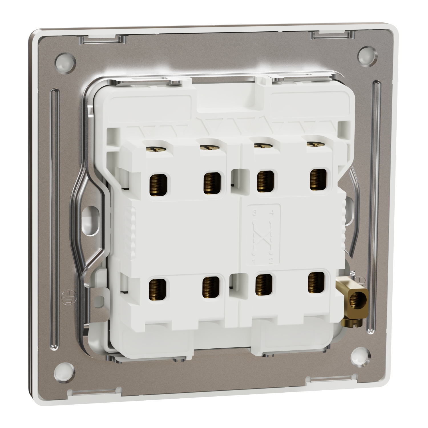 NUX32_IM_DB - Intermediate switch, Unica X, 16AX, 250V, 2 gangs, dark ...