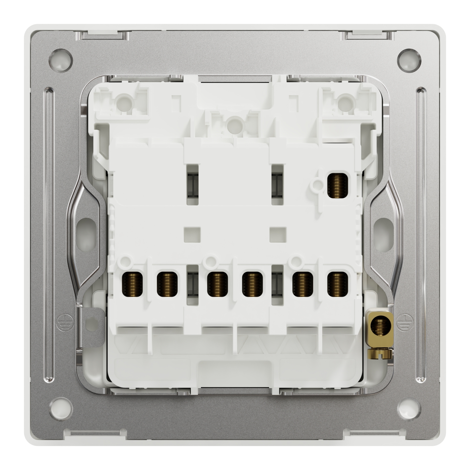 NUX33_PR_SS - Momentary switch, Unica X, 10A, 250V, 3 gangs, stainless ...