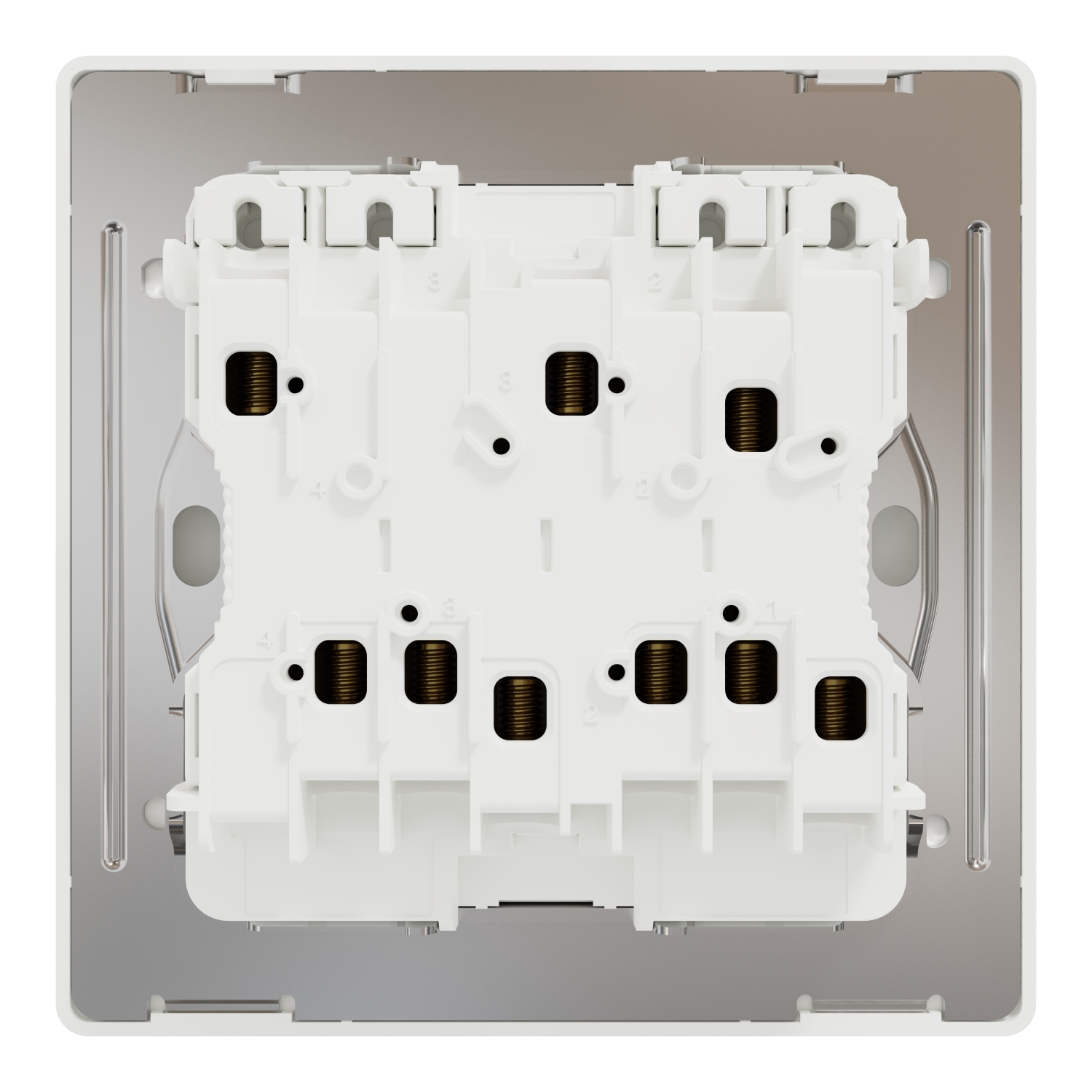 NUX34_1N_PW - Switch, Unica X, 1 way, 16AX, 250V, 4 gangs, with LED ...